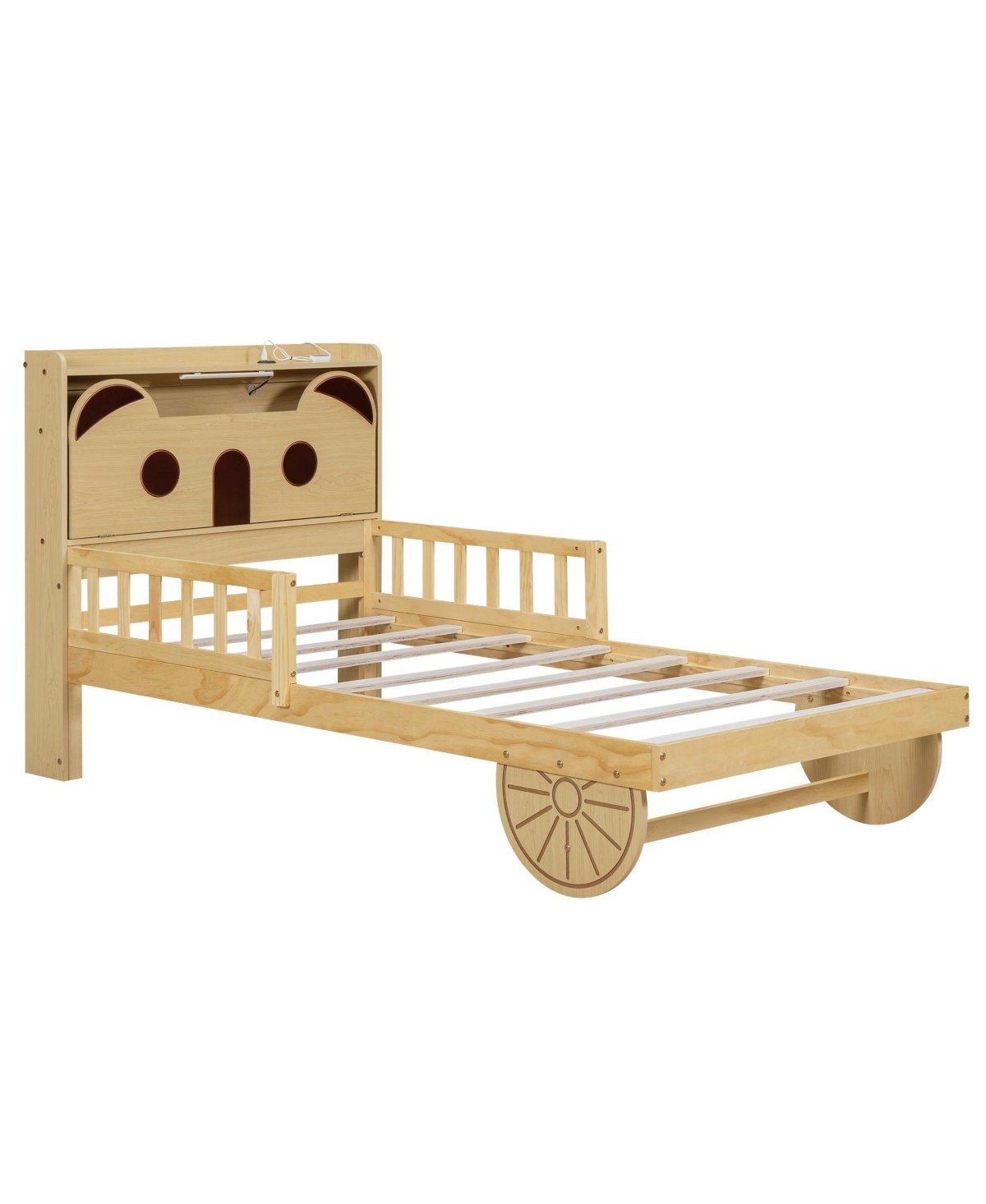 Click here for Boyel Living Twin Size Car Bed with Bear-Shaped He... prices