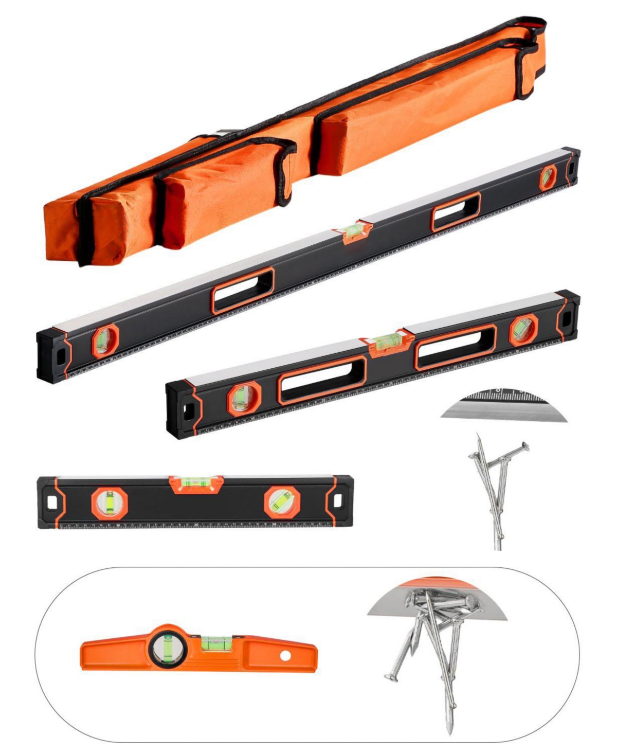 Click here for Mecale 4-Piece Box Level Set  48/24/16/10  Light-U... prices