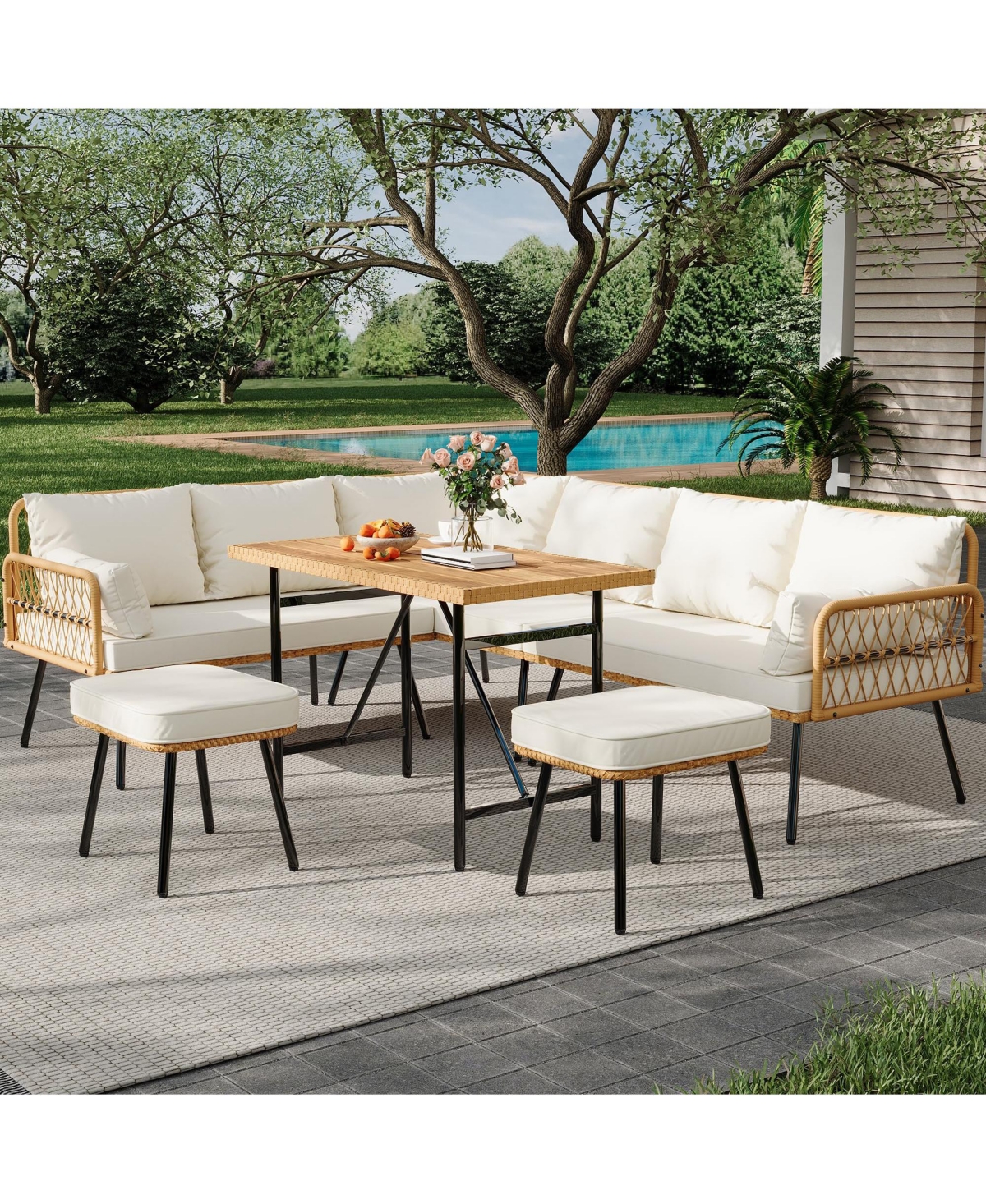 Click here for gaomon 6 Pieces Outdoor Wicker Patio Conversation... prices