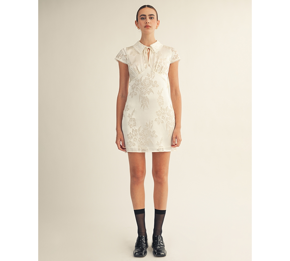 Click here for Arose Studio  Inc Womens Casey Tie Neck Mini Dress... prices