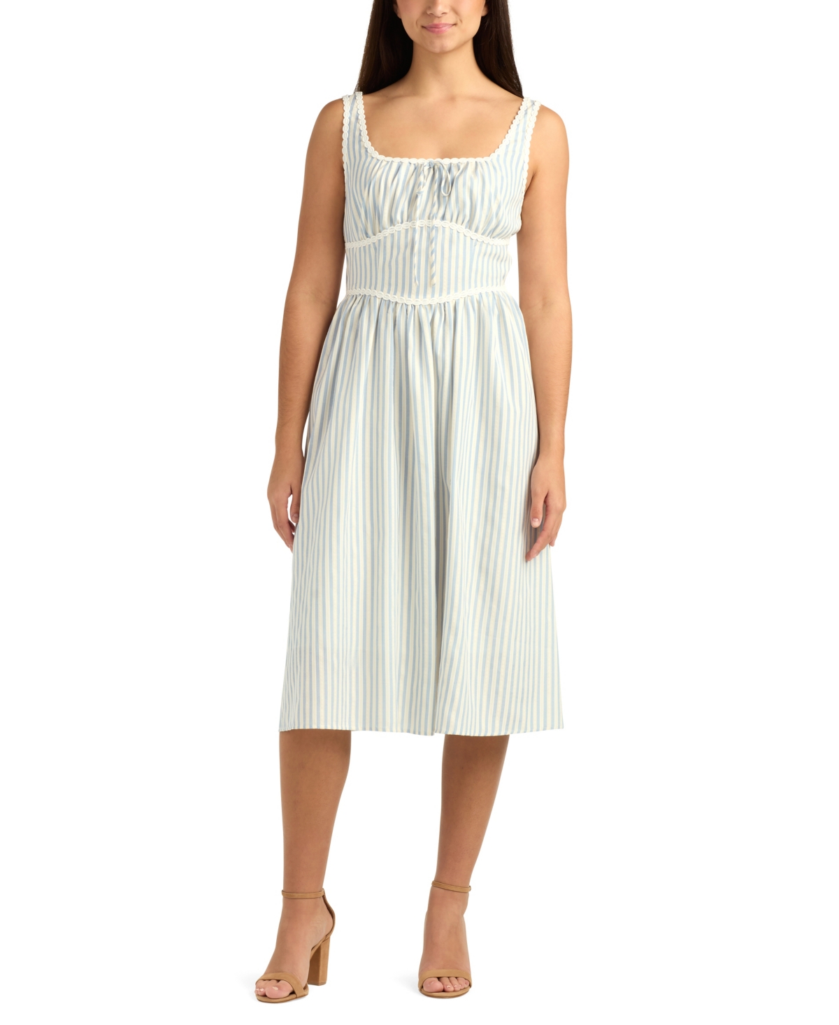 Click here for Bcx Juniors Striped Square Neck Midi Dress - Color... prices