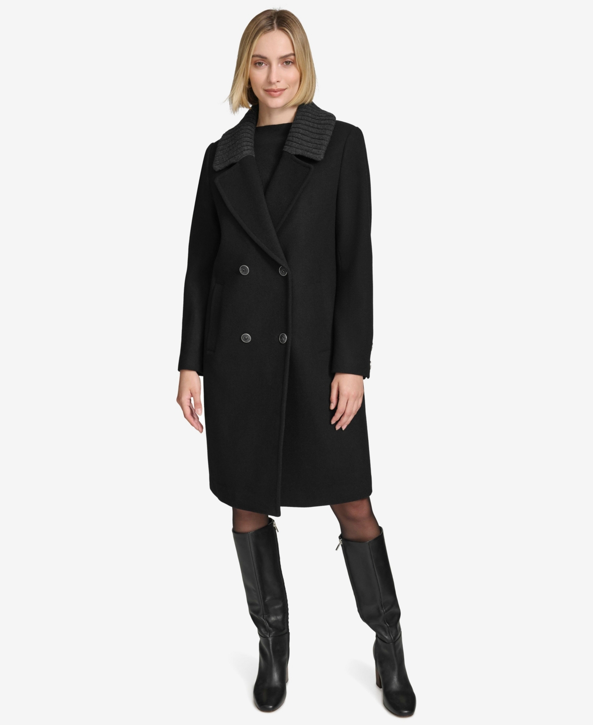 Click here for Andrew Marc Womens Sloan Textured Wool Blend Walke... prices