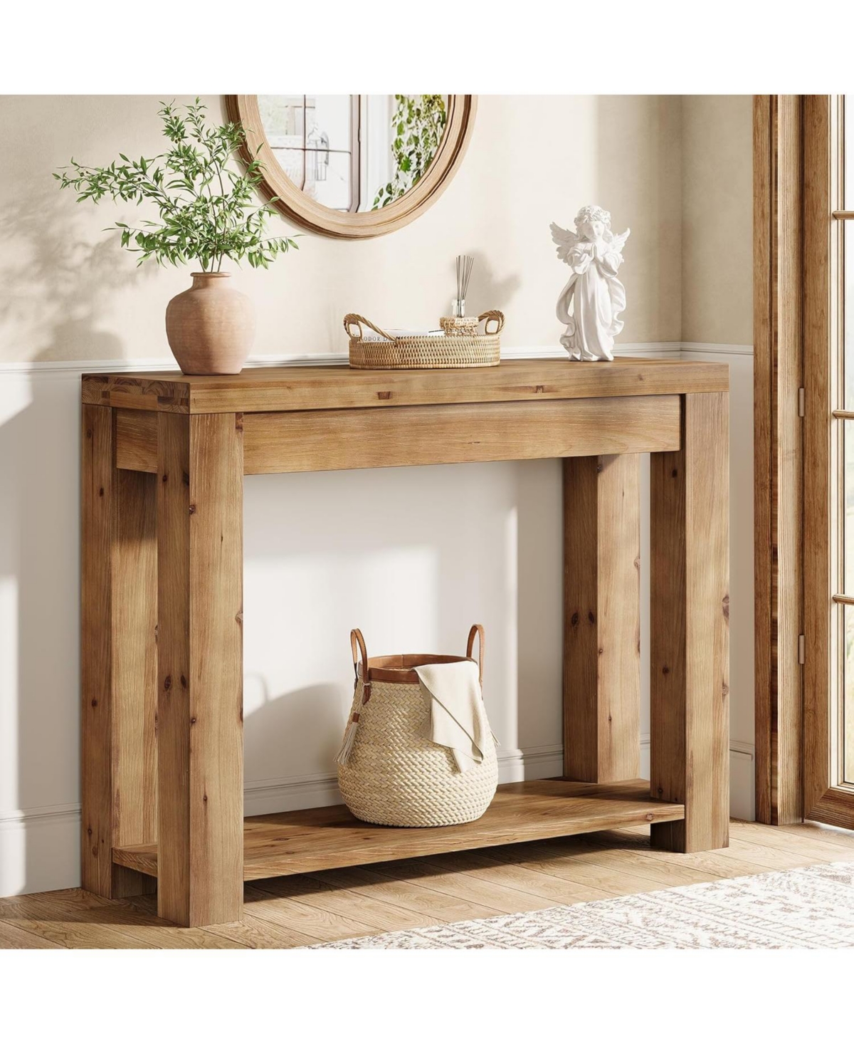 Click here for Tribesigns Solid Wood Console Table  Farmhouse 2-T... prices