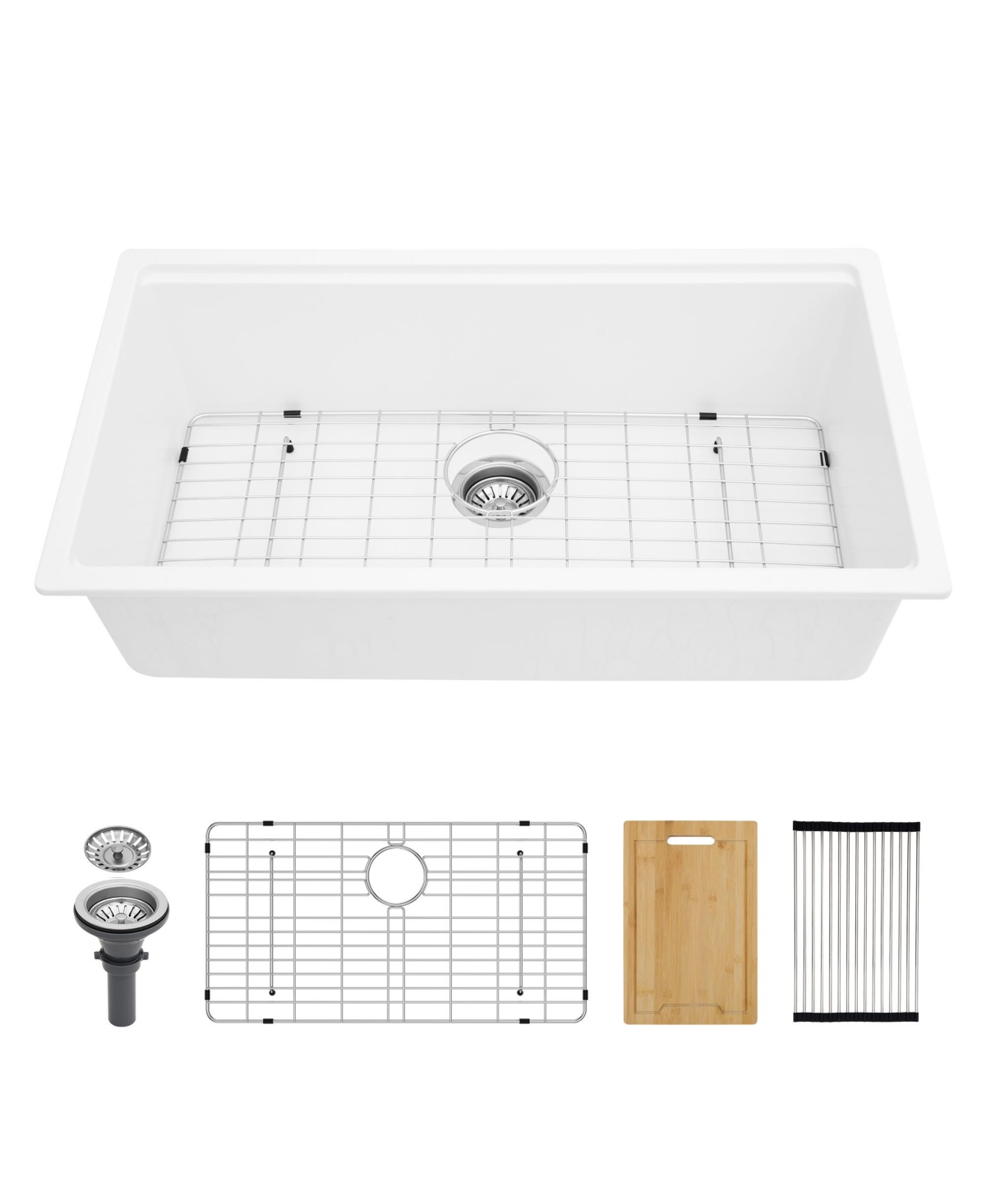 Click here for flynama 33x19x9.65inch White Quartz Composite Kitc... prices