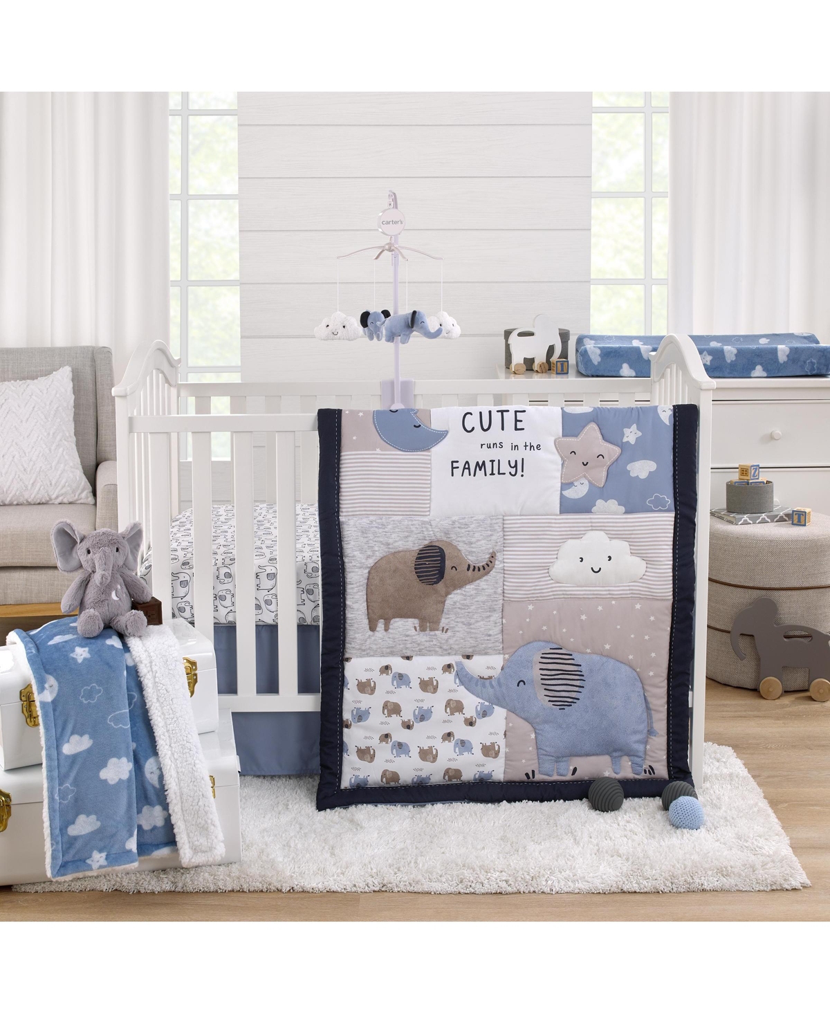 Click here for NoJo Carters Blue Elephant - Chambray  Navy  Gray... prices