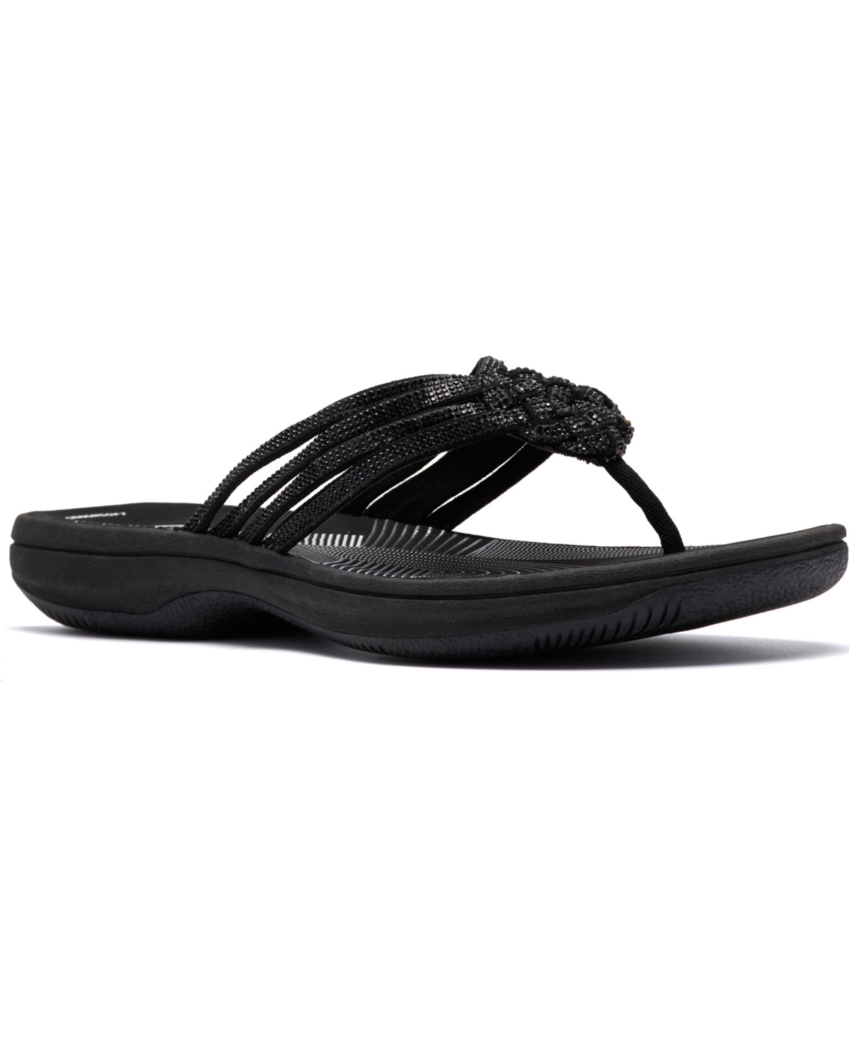 Click here for Clarks Womens Breeze Gem Flip Flop Flats - Black T... prices