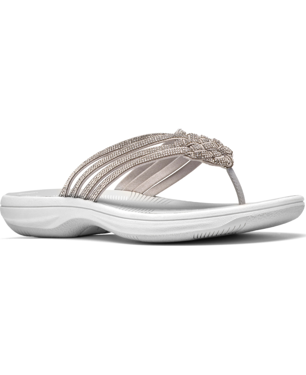 Click here for Clarks Womens Breeze Gem Flip Flop Flats - Silver... prices
