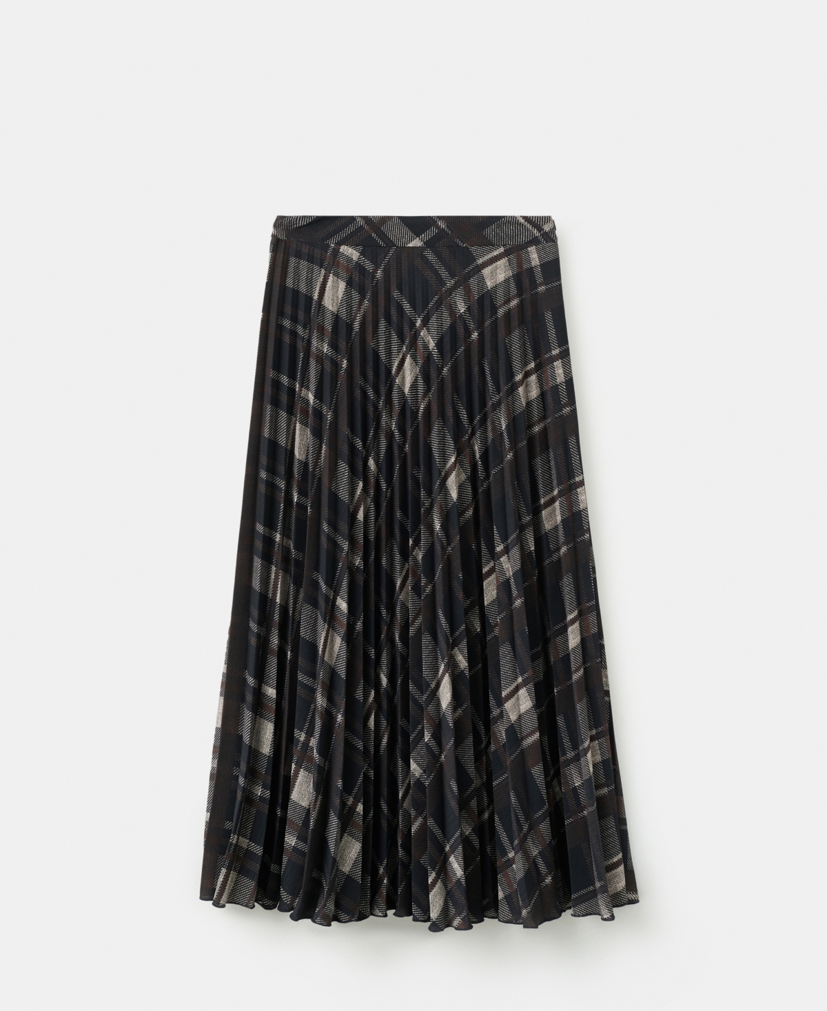 Click here for Mango Womens Checked Long Skirt - Brown prices