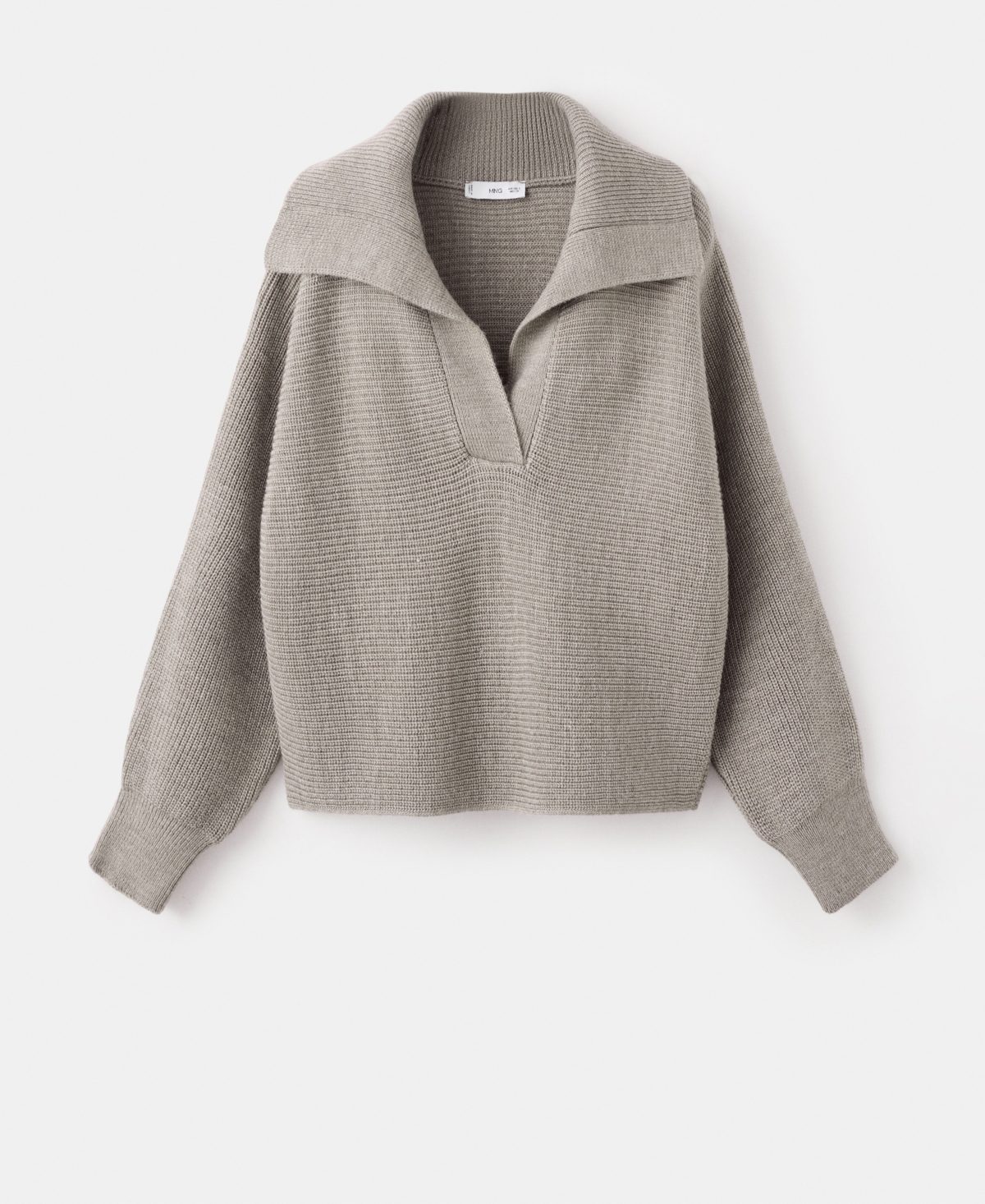 Click here for Mango Womens Polo-Neck Ribbed Sweater - Light  Pas... prices