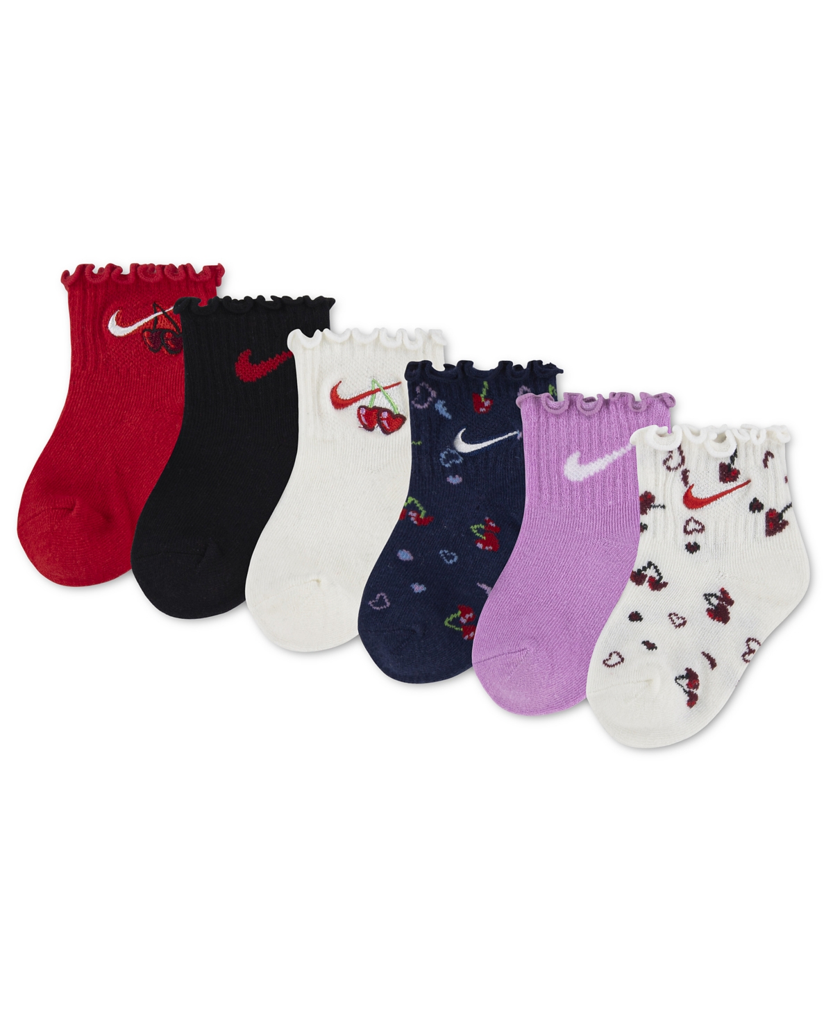 Click here for Nike Baby Girls Cherry Lettuce Socks  6-Pack - Pin... prices