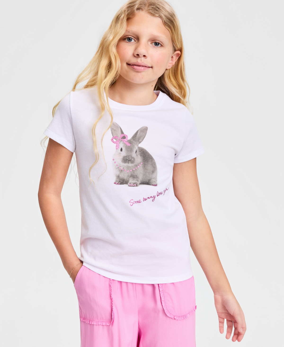 Click here for Epic Threads Girls 5-20 Some Bunny Loves You T-Shi... prices