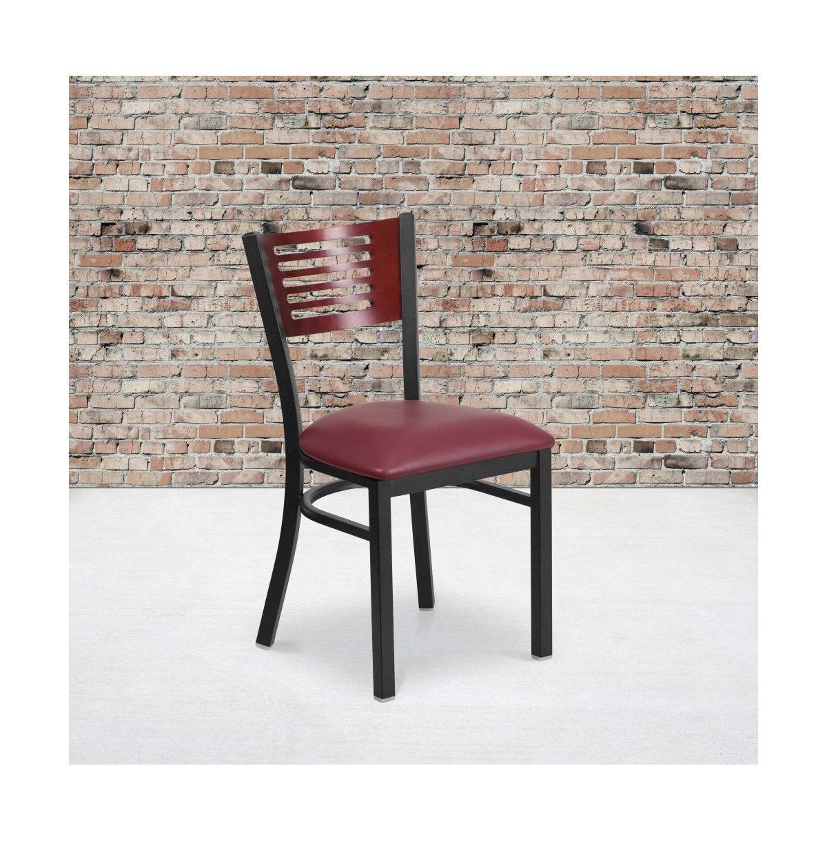 Click here for Emma+Oliver Decorative Slat Back Metal Restaurant... prices