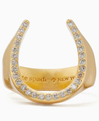 kate spade new york Cubic Zirconia Saddle Up Pave Horseshoe Ring - Macy's