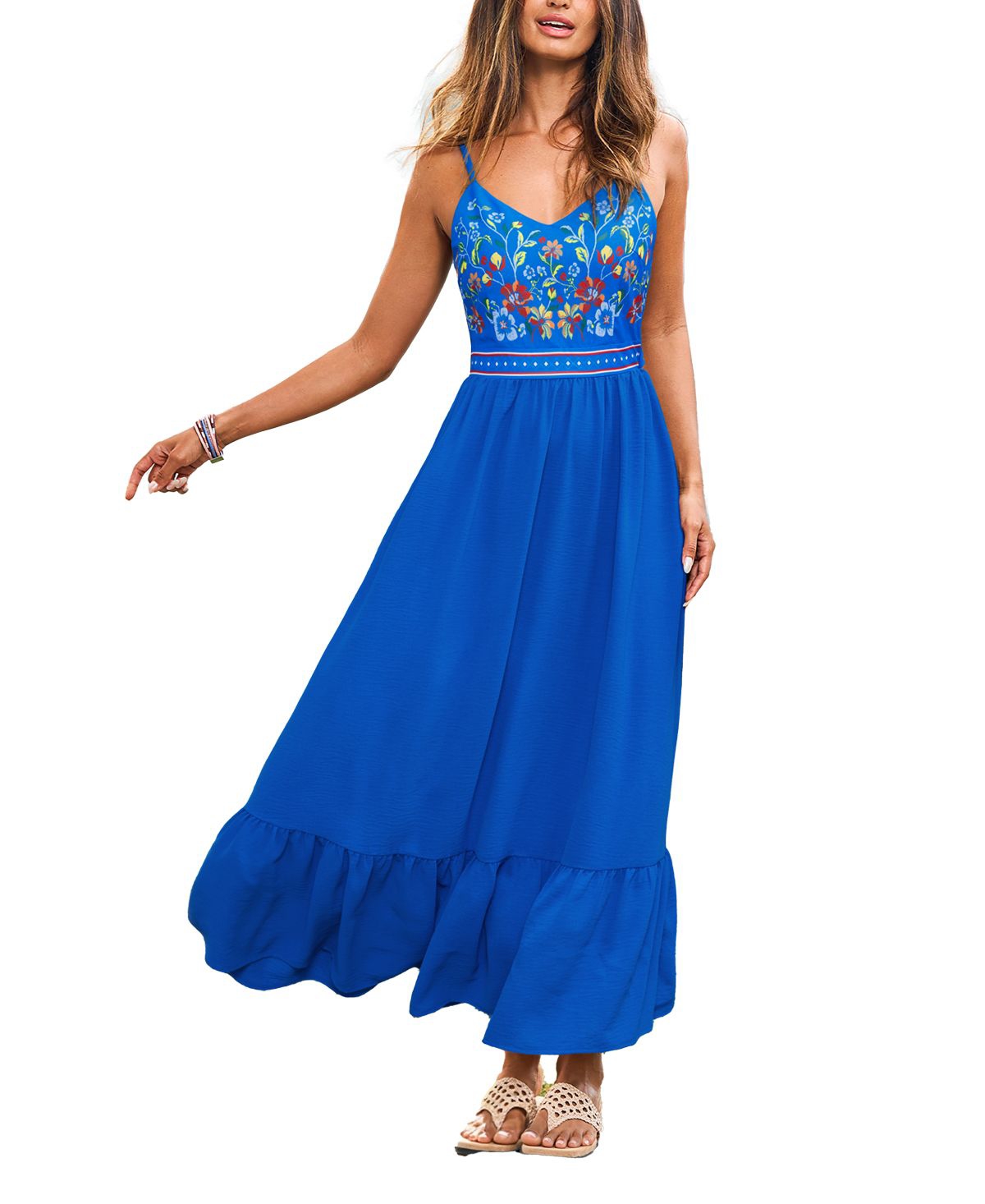 Click here for Cupshe Womens All Aboard Floral Maxi Beach Dress -... prices