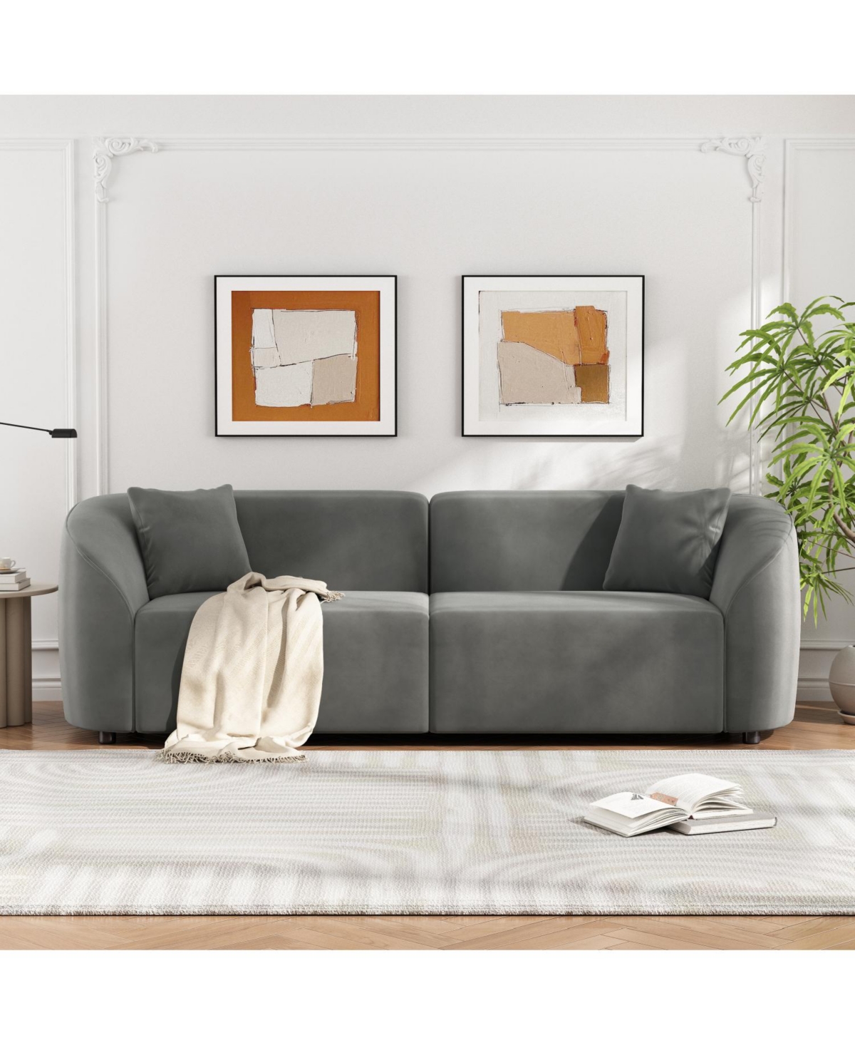 Click here for Streamdale Furniture 87" Curved Sofa Plush  S... prices