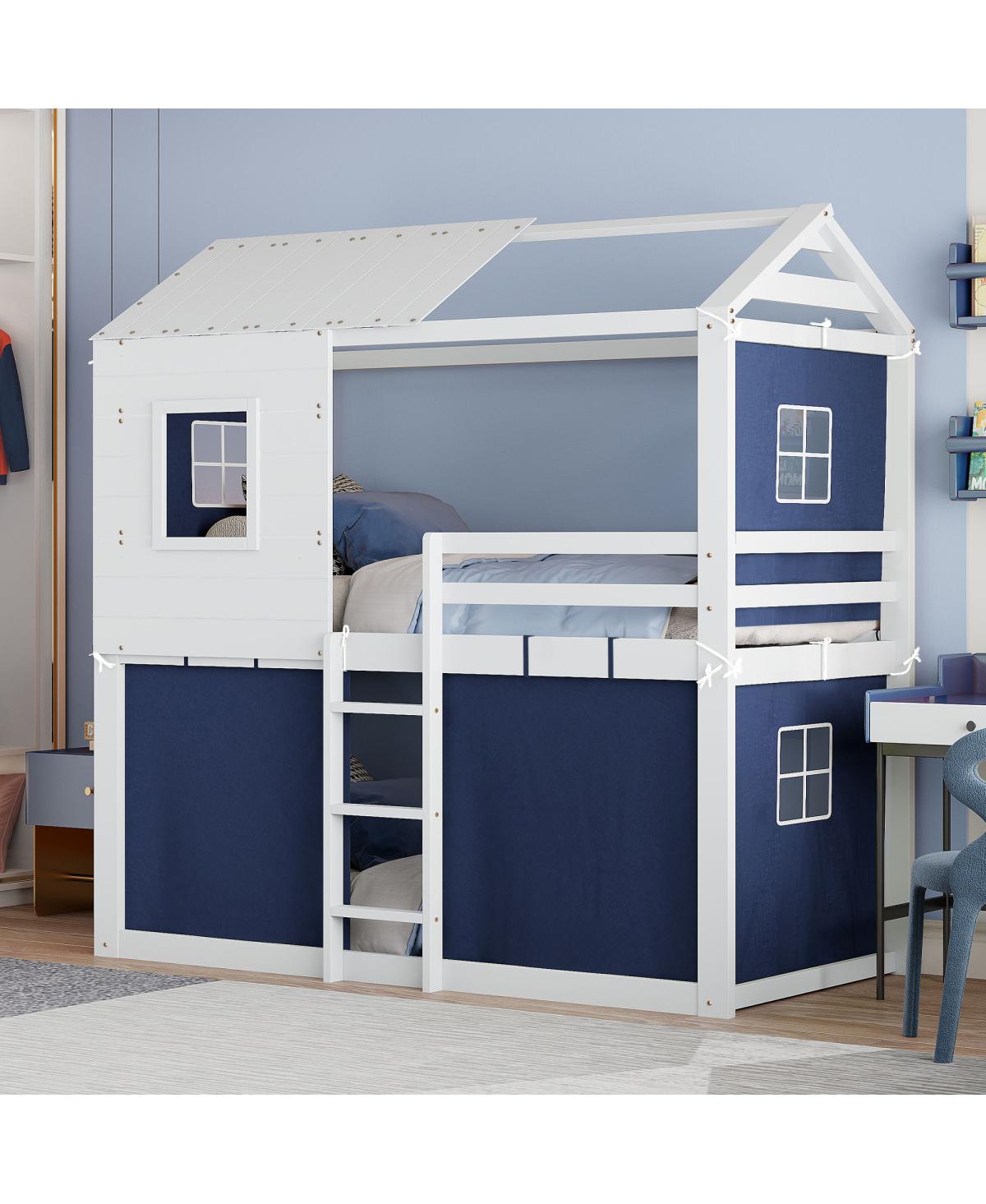 Click here for Streamdale Furniture Twin Size Bunk Wood House Bed... prices