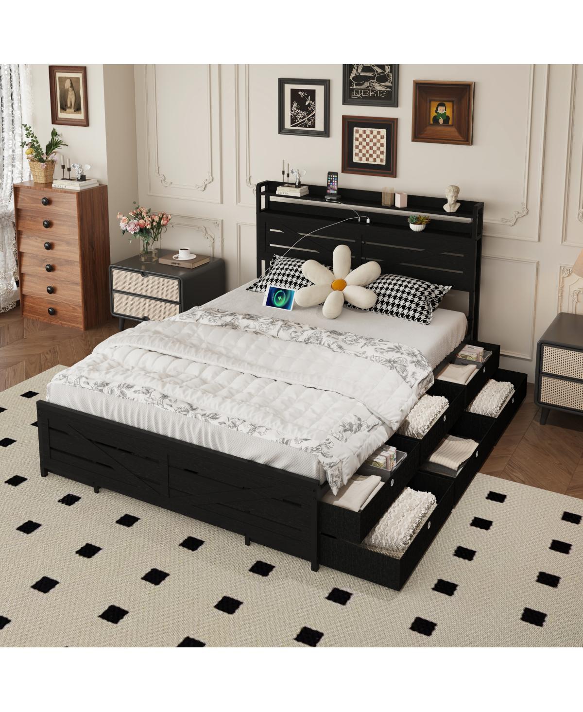Click here for Streamdale Furniture Full-size bed frame with stor... prices