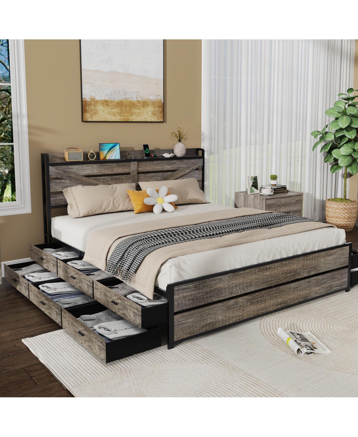 Click here for Streamdale Furniture King bed frame with storage h... prices