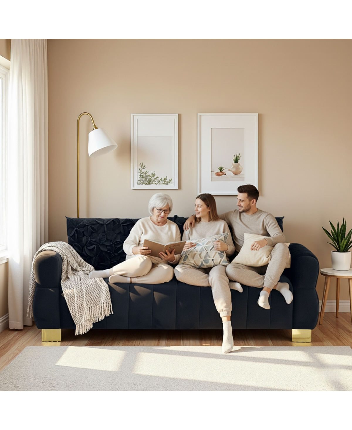 Click here for Streamdale Furniture Luxurious Velvet Sofa with Go... prices