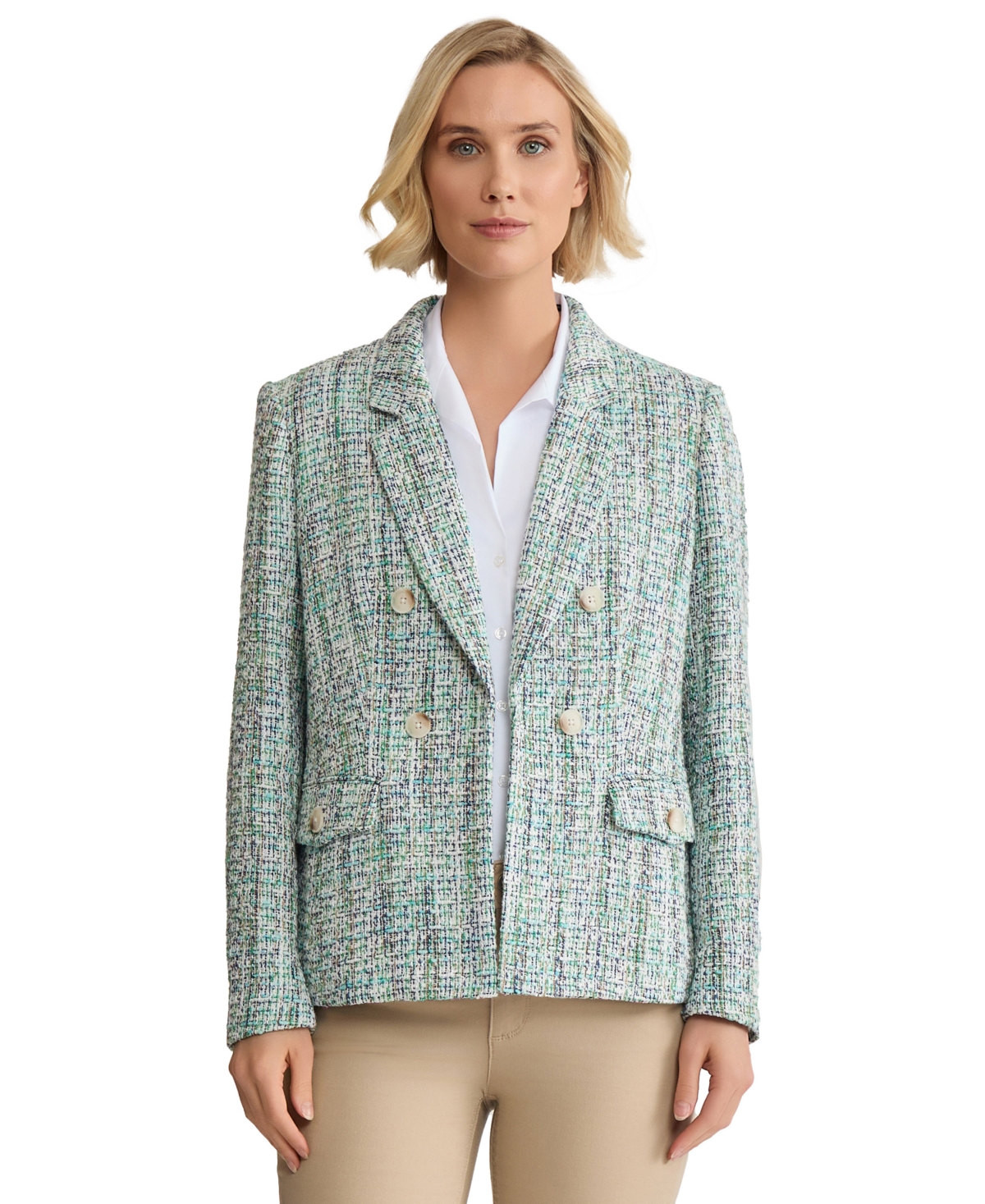 Click here for Jones New York Petite Open-Front Jacket - Kelly Mu... prices