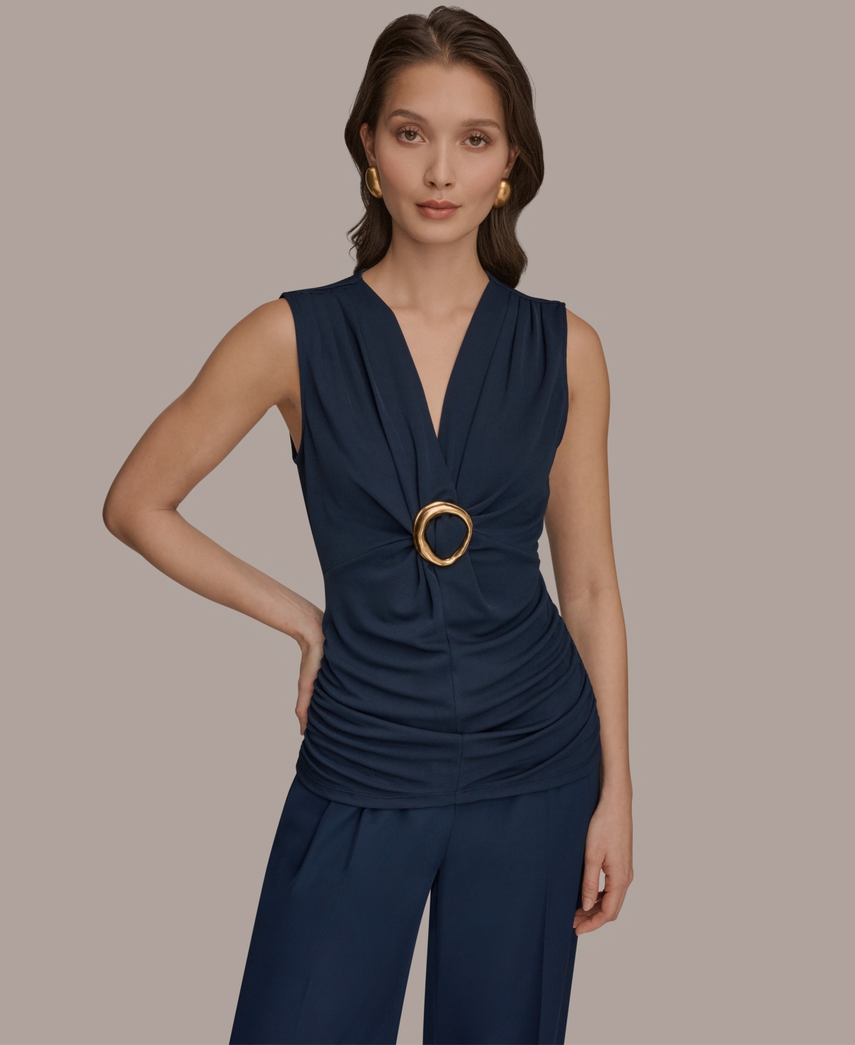 Click here for Donna Karan New York Womens Deep V-Neck Knit Top -... prices