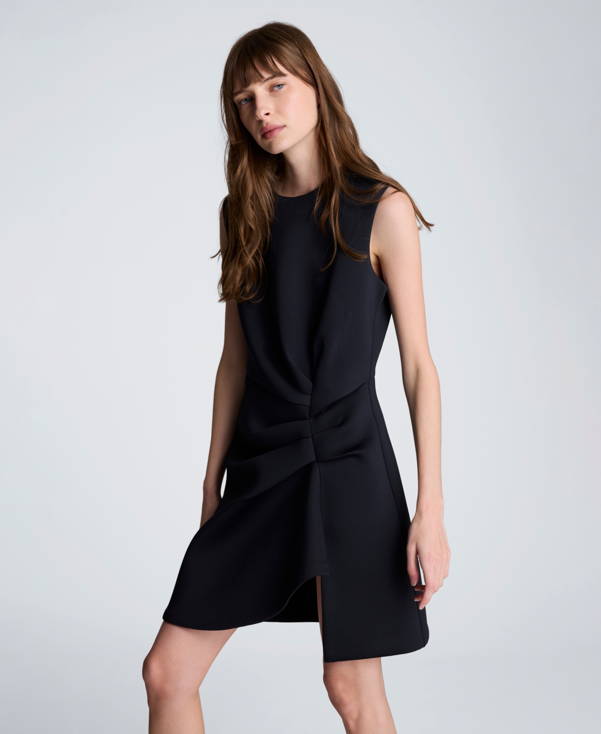 Click here for Kenneth Cole Womens Drape Pleated Short Dress - Bl... prices