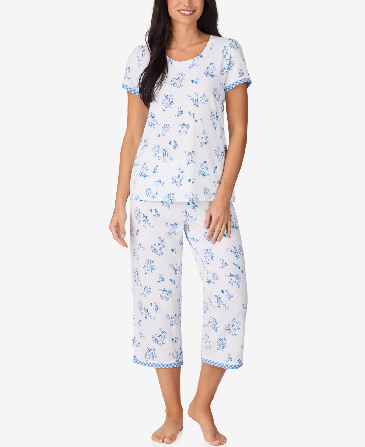 Click here for Cuddl Duds Womens Cropped Short-Sleeve Pajama Top... prices