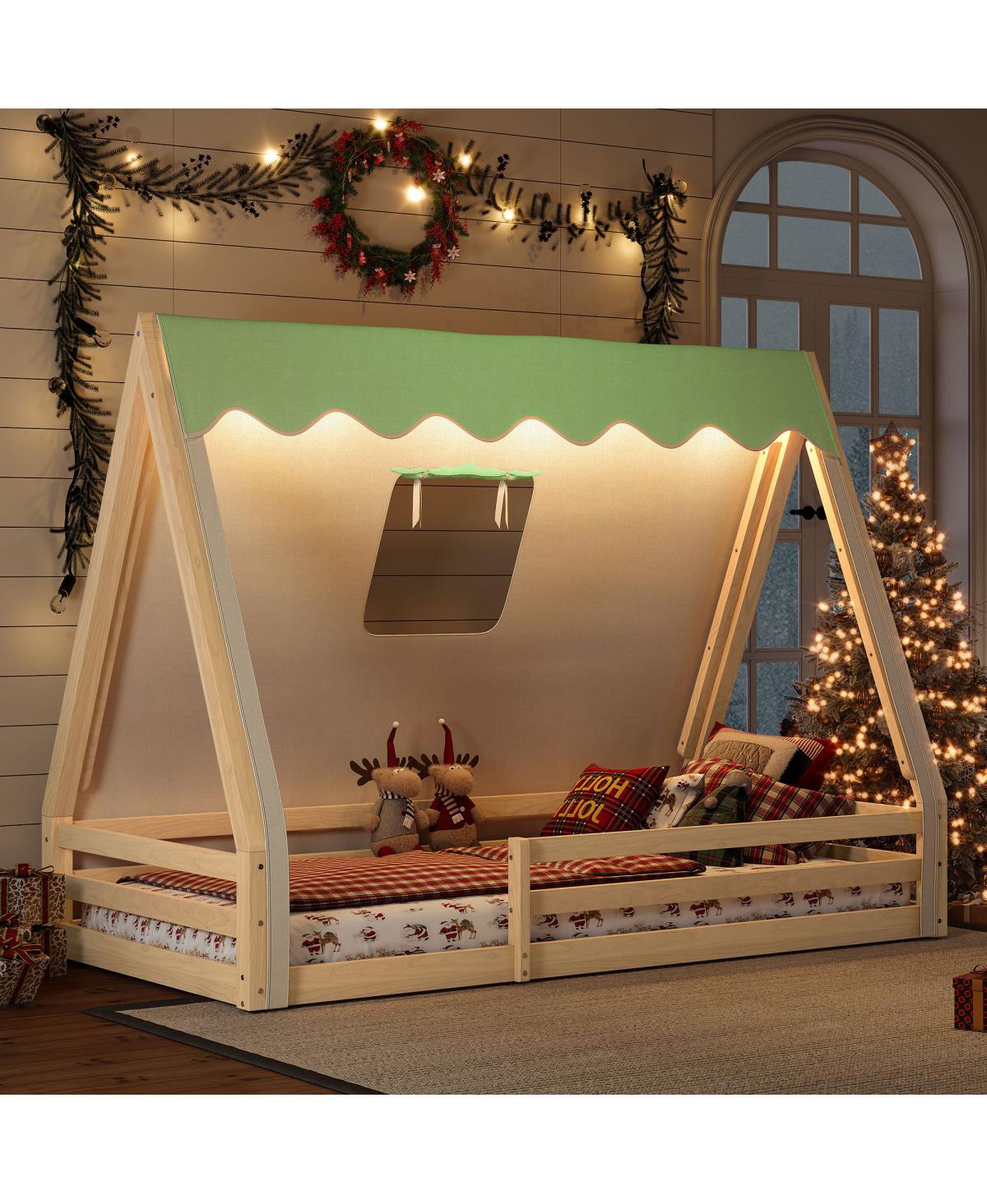 Click here for Streamdale Furniture Twin Size House Floor Bed wit... prices