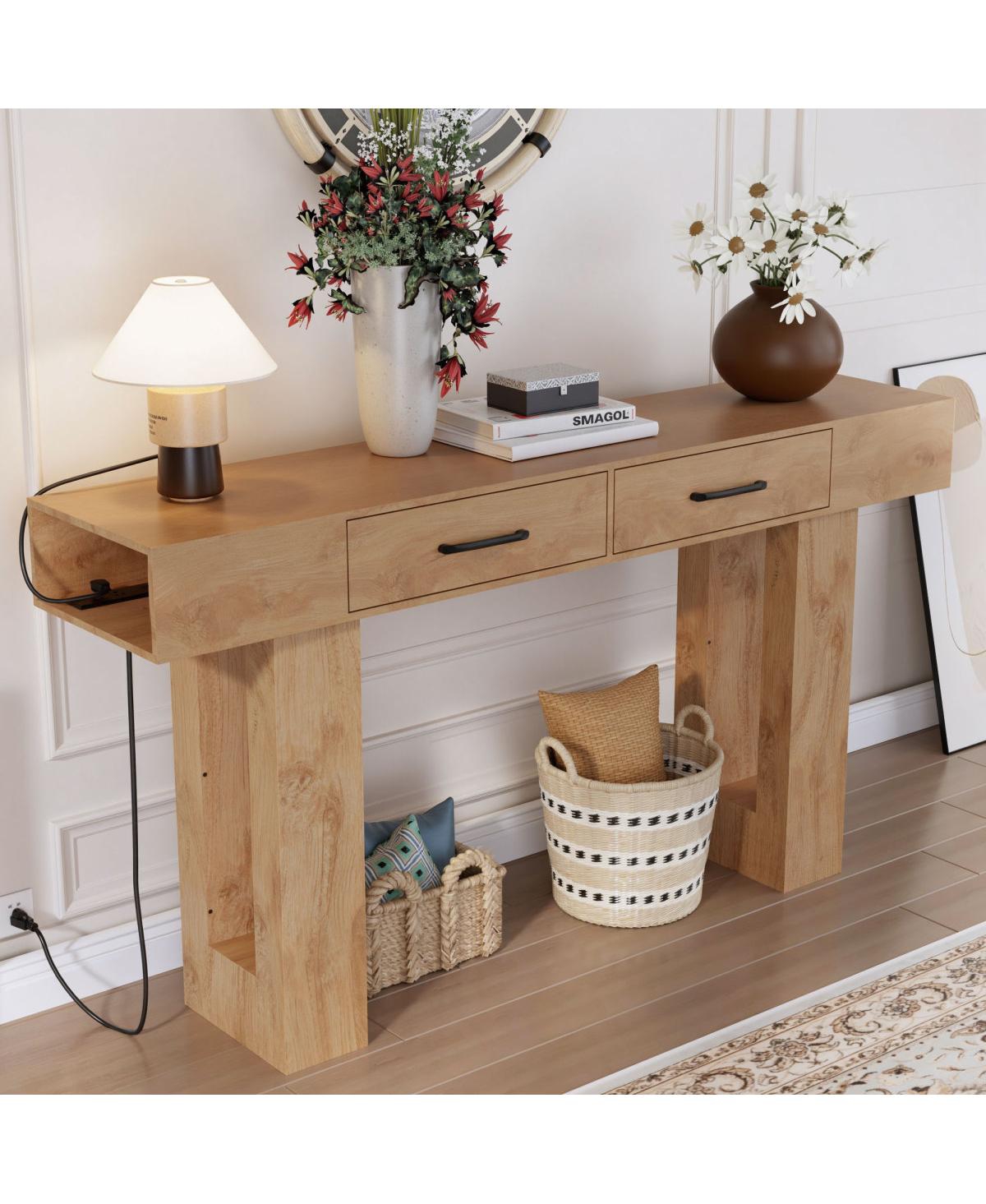 Click here for Streamdale Furniture 63-Inch Natural Console Table... prices