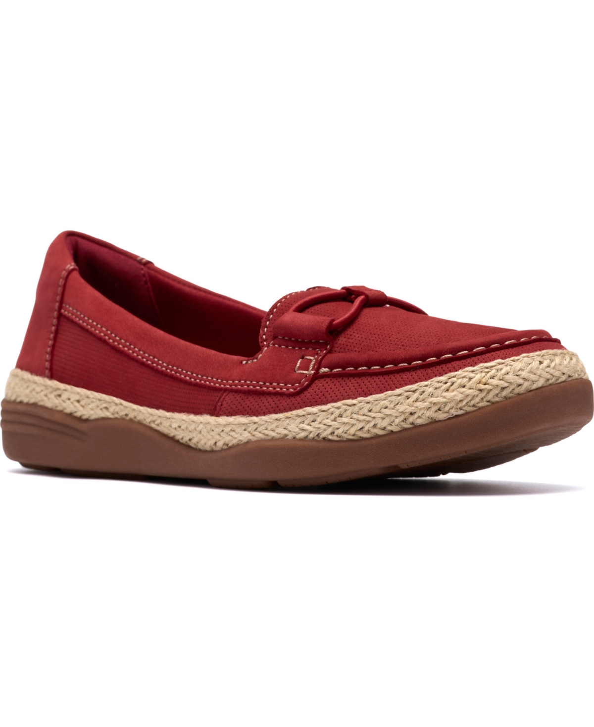 Click here for Clarks Womens Elaina Milly Slip-On Flats - Red Nub... prices