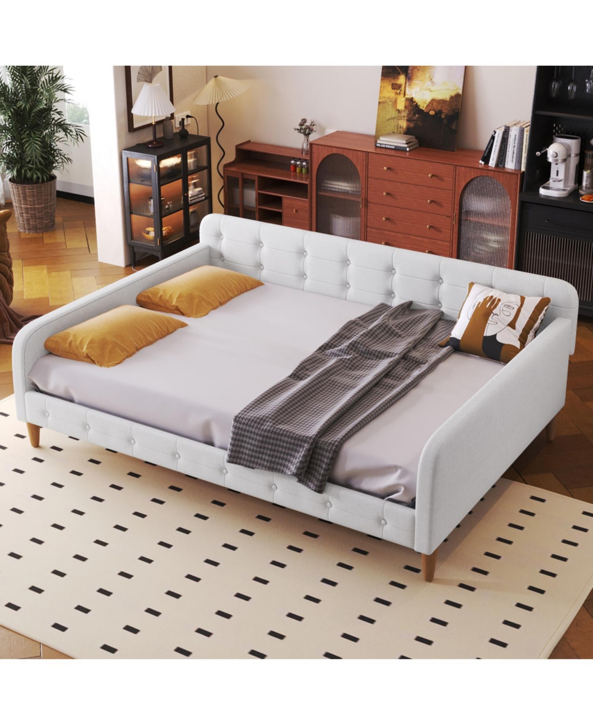 Click here for Streamdale Full Size Upholstered Daybed With 4 Sup... prices