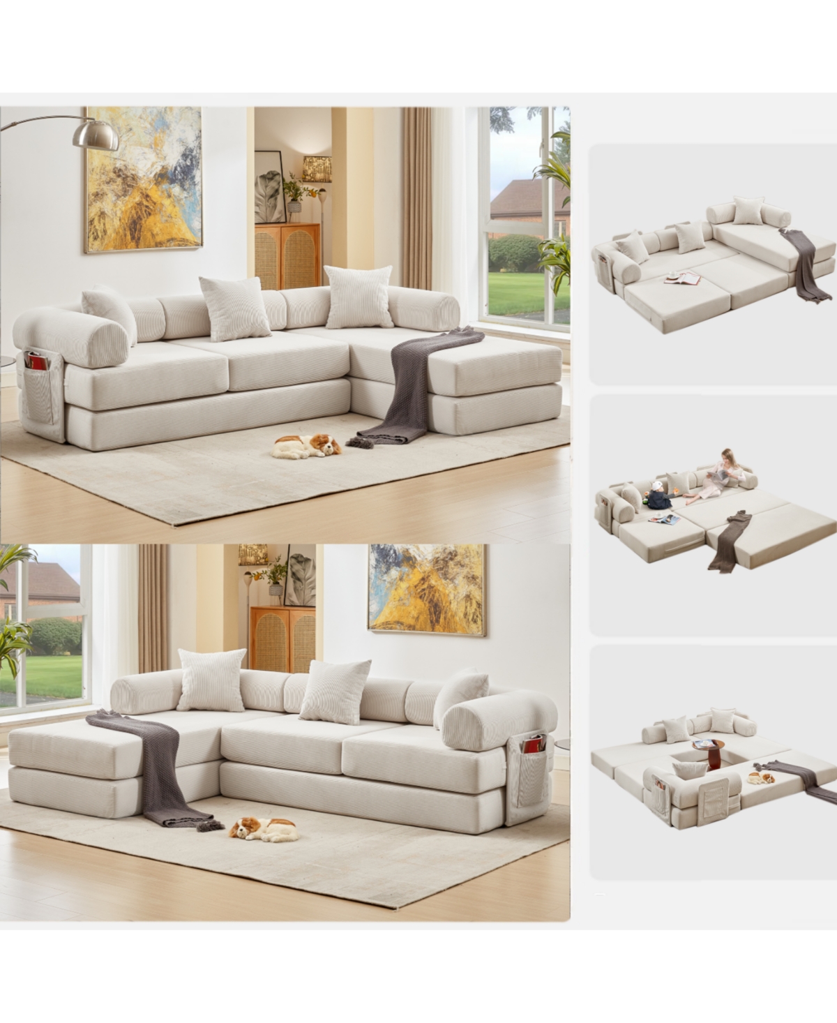 Click here for Streamdale Furniture 107" Corduroy Modular Se... prices