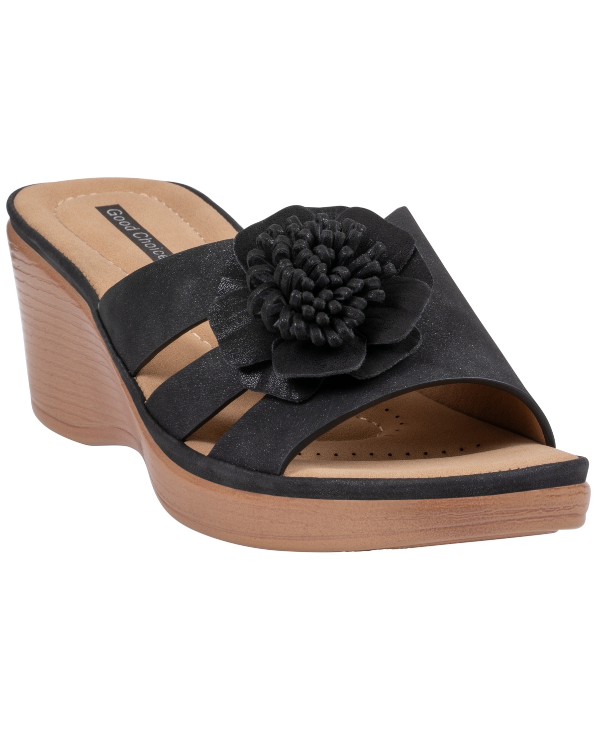 Click here for Gc Shoes Womens Jenna Floral Slip-On Wedge Sandals... prices