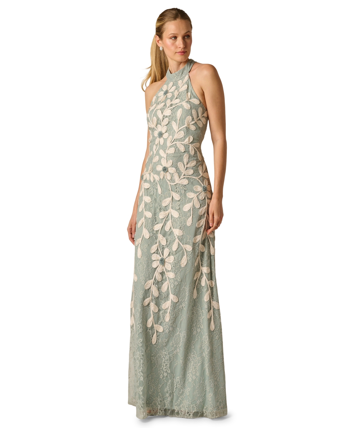 Click here for Adrianna Papell Womens Soutache Lace Ball Gown - S... prices