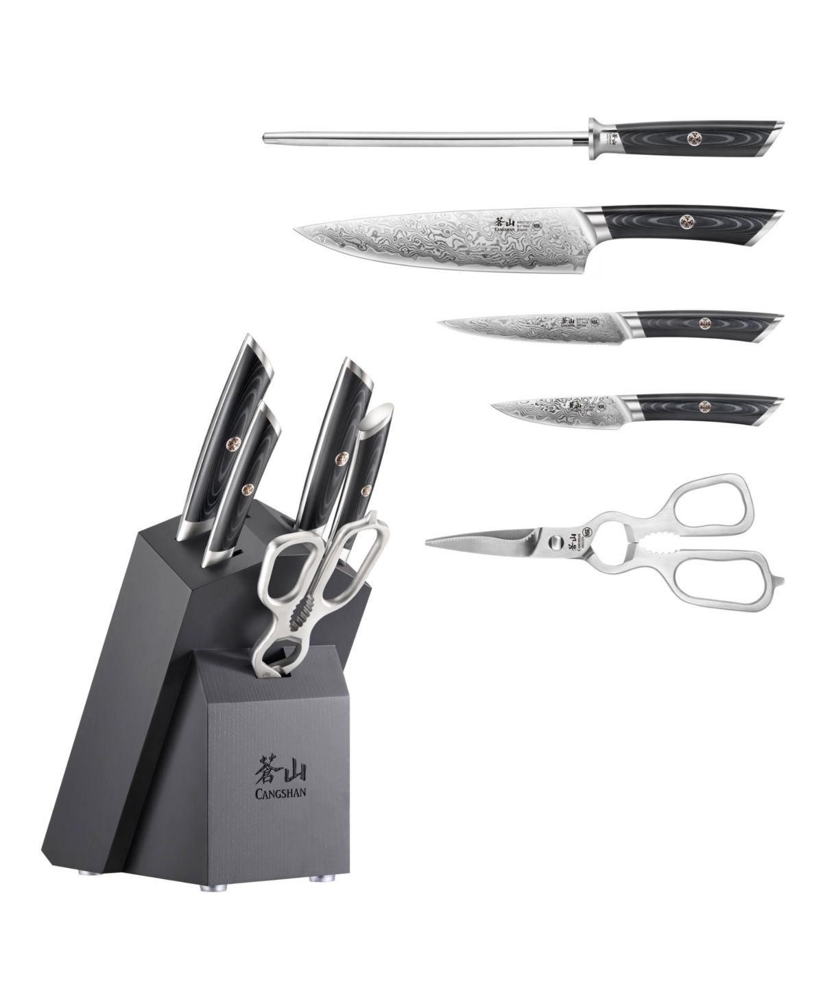 Click here for Cangshan Kuro Series Steel 6-Pc. Knife Set - Gray prices