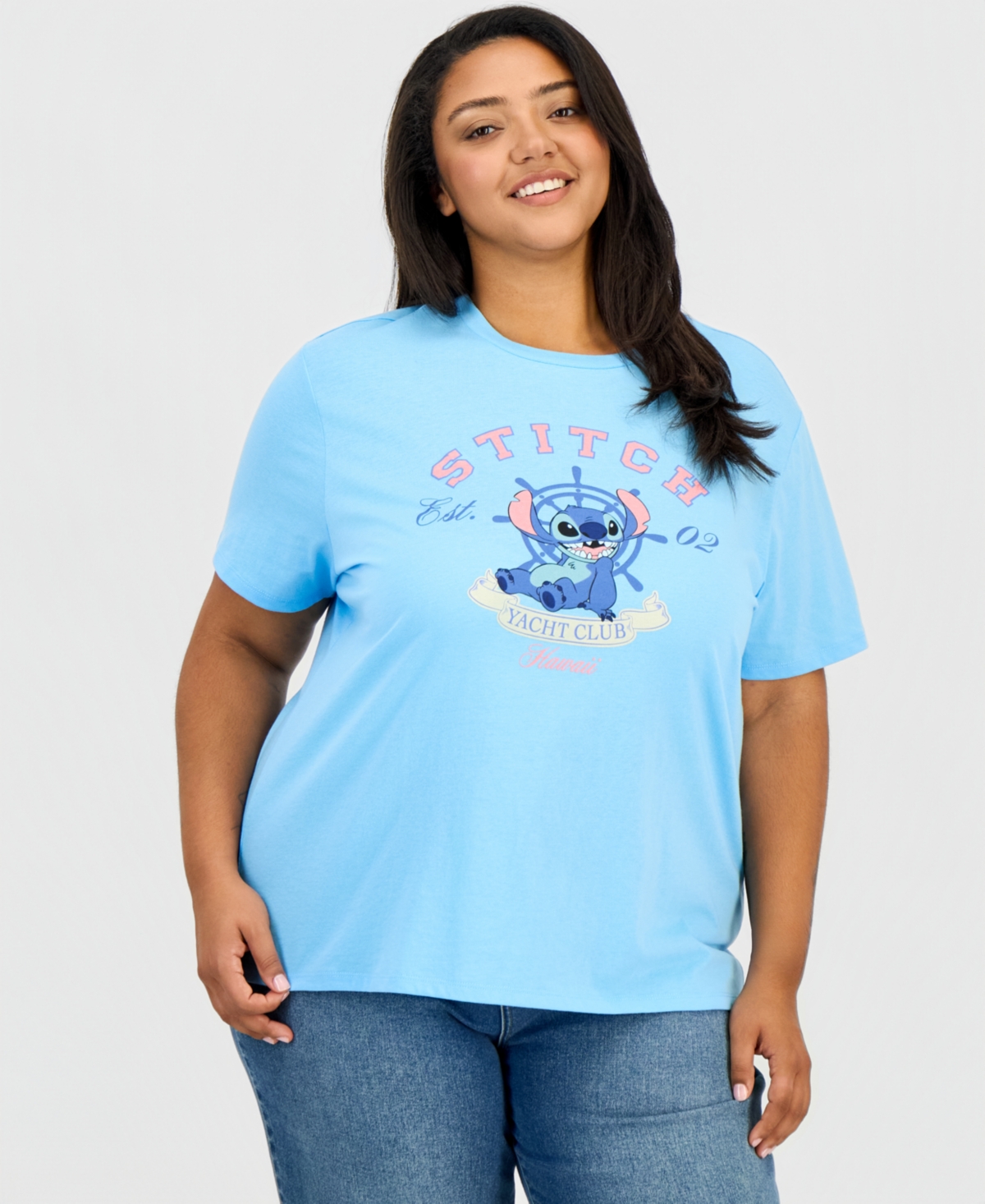 Click here for Disney Trendy Plus Size Stitch Graphic Print T-Shi... prices