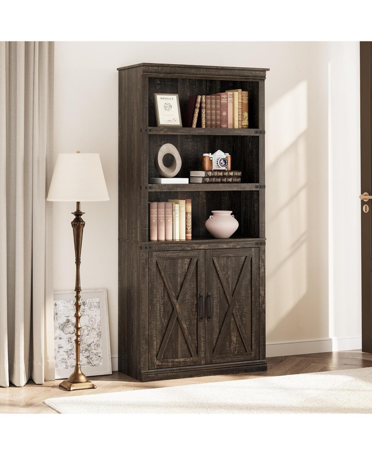Click here for Gaomon Farmhouse Bookcase with Doors  5-Tier 70&#x... prices