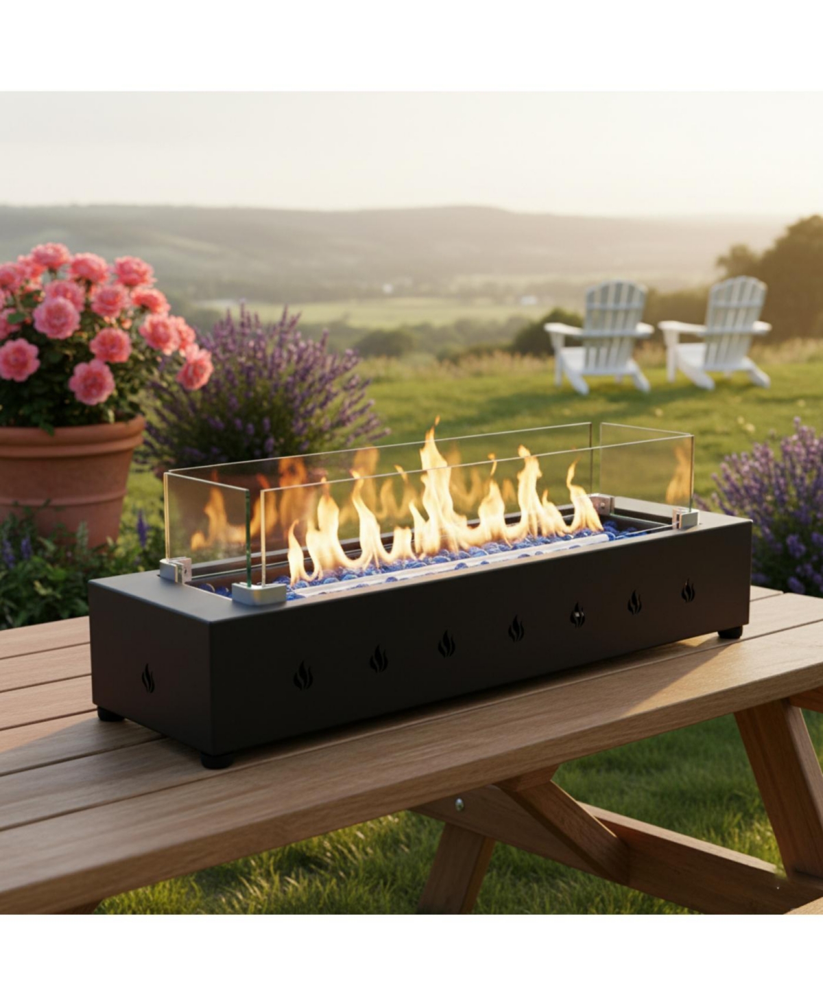 Click here for Streamdale Furniture 28-Inch Rectangle Fire Pit  4... prices