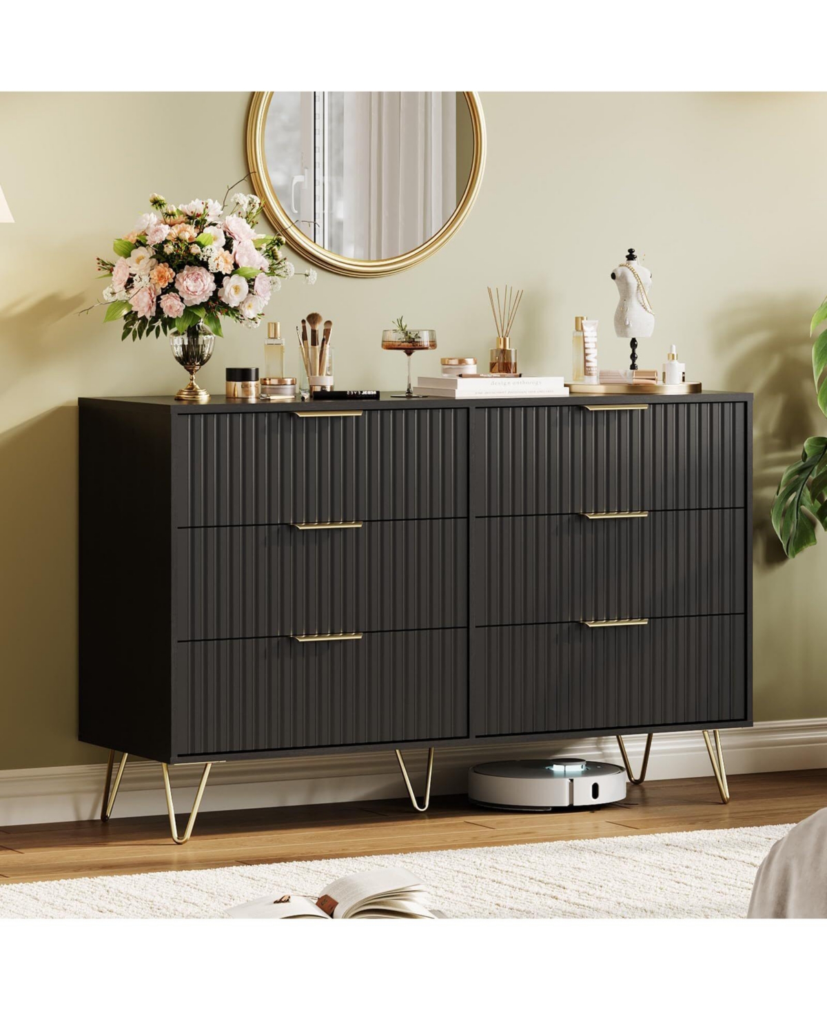 Click here for gaomon Fluted 6-Drawer Dresser for Bedroom  47... prices