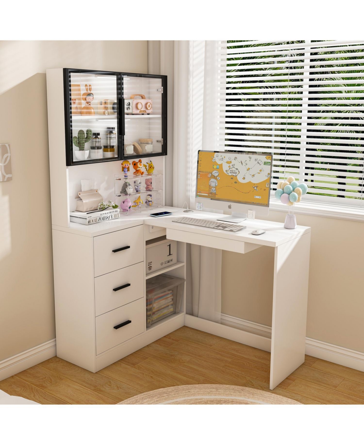 Click here for Streamdale L-Shaped Corner Desk with Led  Usb  Key... prices