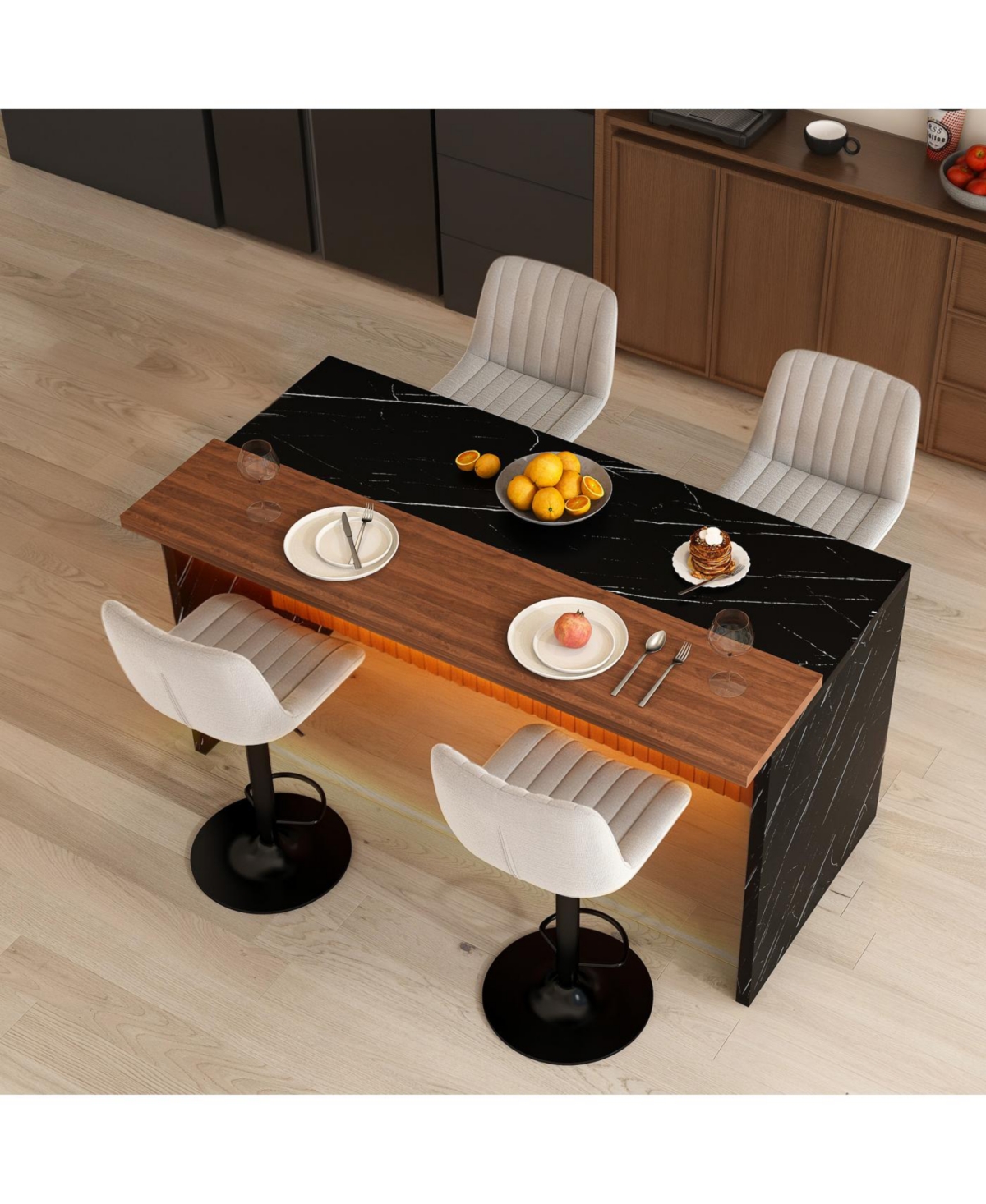 Click here for Streamdale Furniture White Marble Look Kitchen Isl... prices