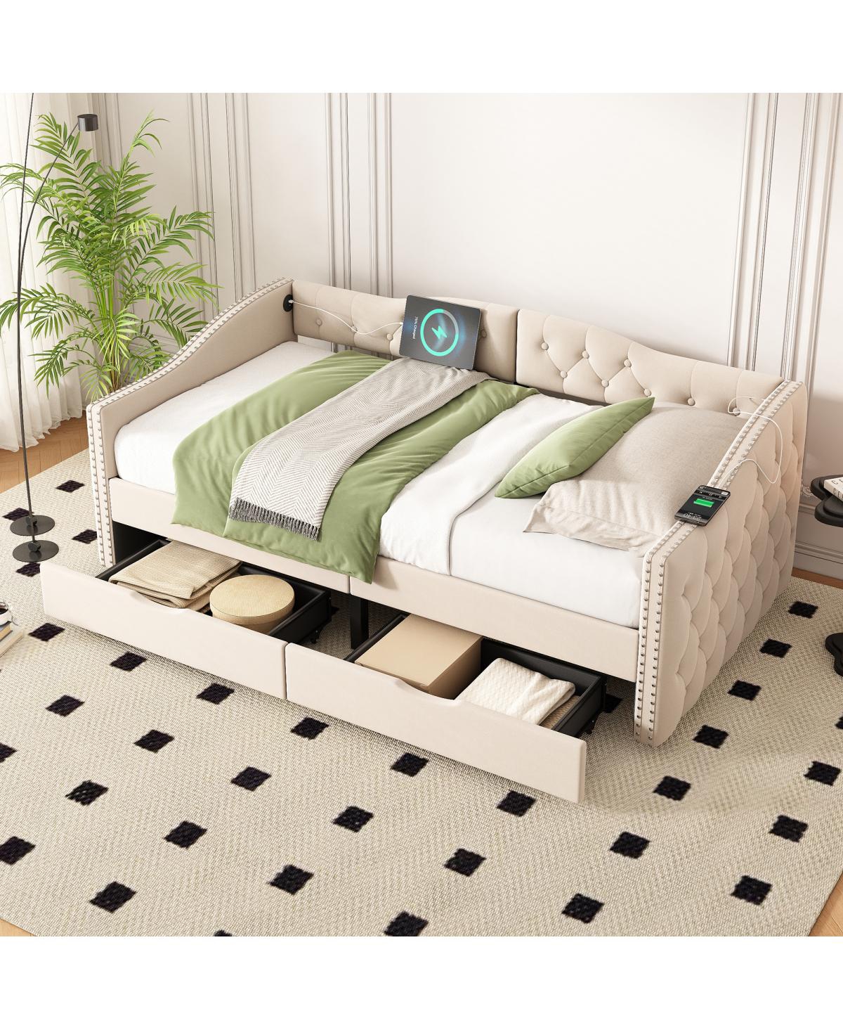 Click here for Streamdale Furniture Upholstered Beige Daybed with... prices