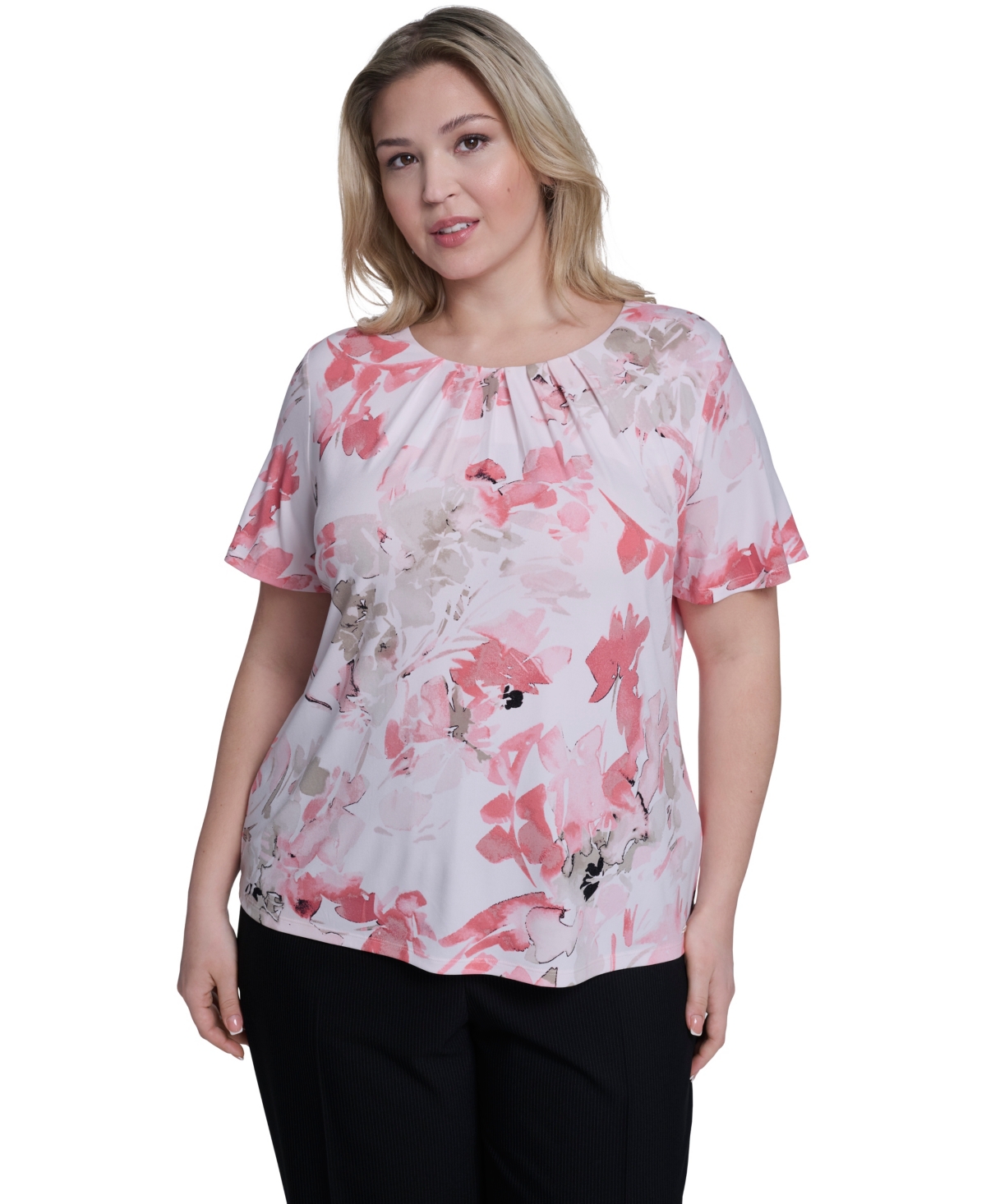 Click here for Calvin Klein Plus Size Knit Short-Sleeve Crew Neck... prices