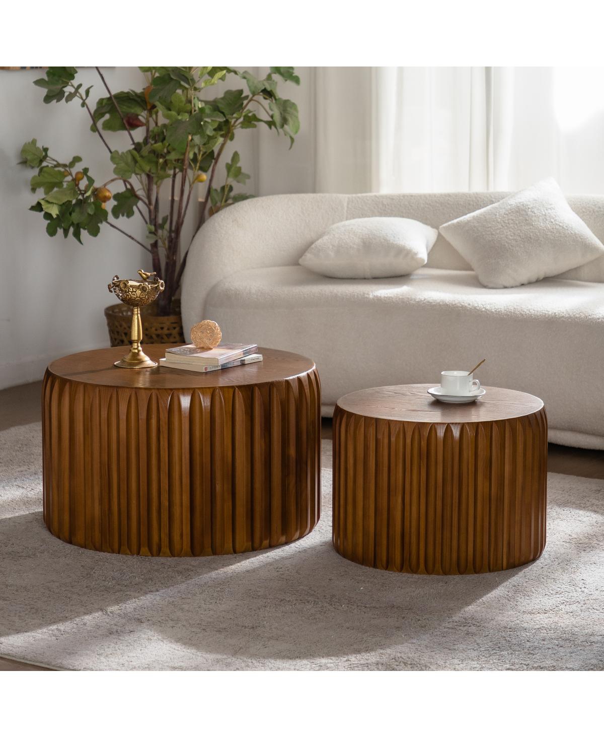 Click here for Streamdale Furniture Set of 2 Fluted Round Coffee... prices