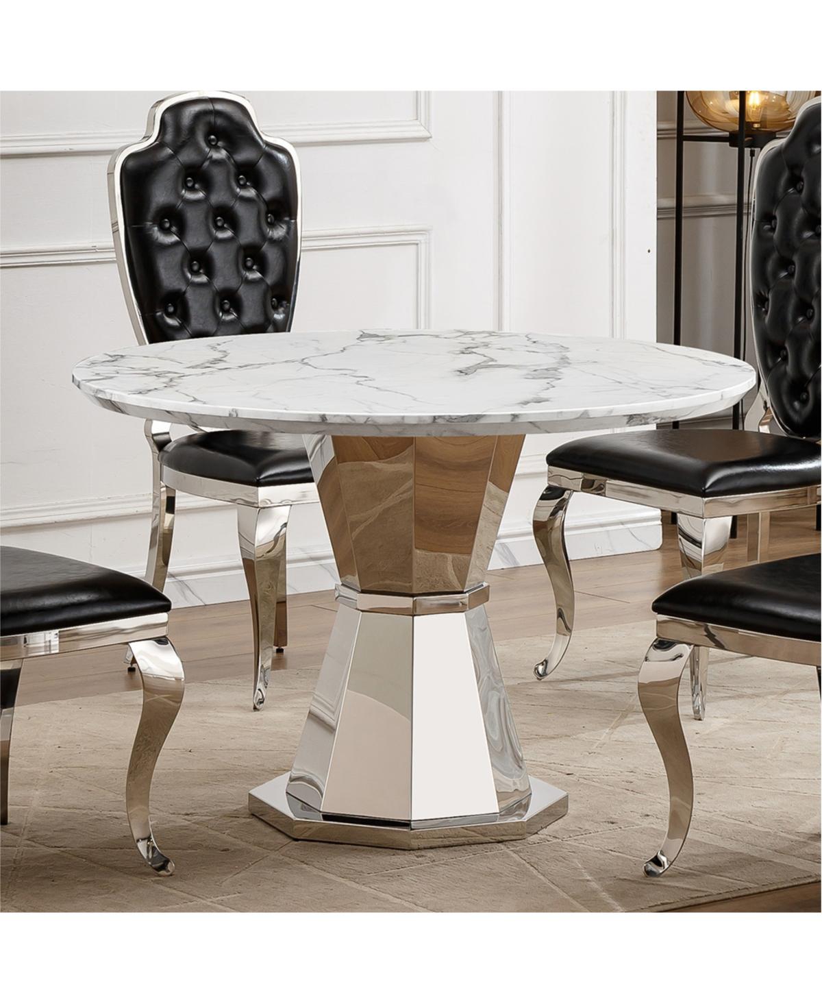 Click here for Streamdale Furniture Round Marble Dining Table wit... prices