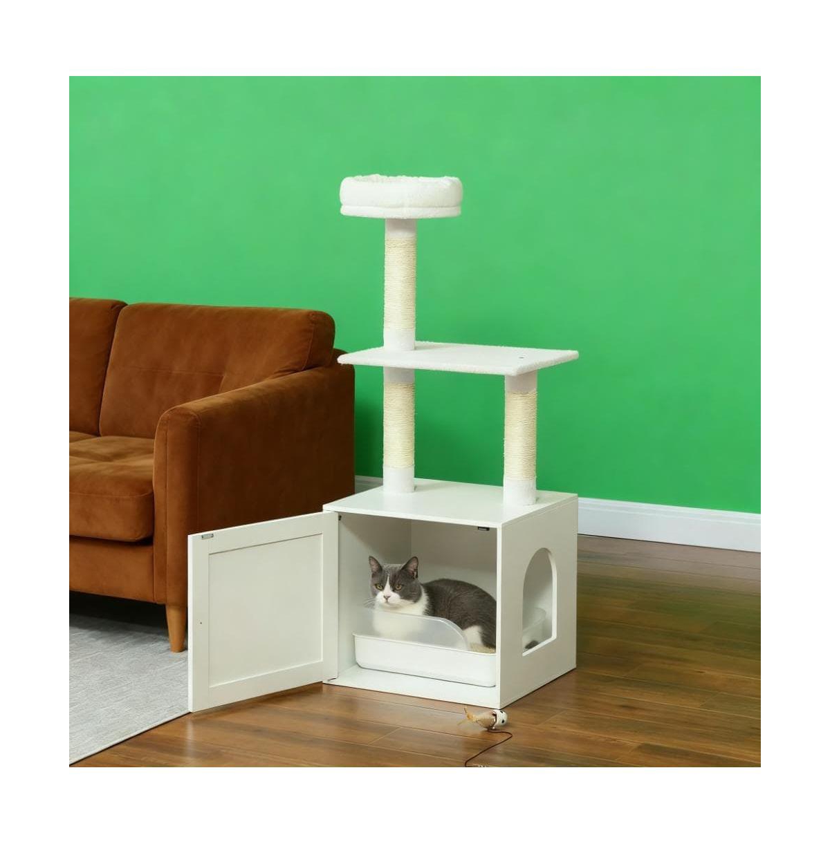 Click here for Zeus & Ruta Cat Tree with Litter Box Enclosure prices