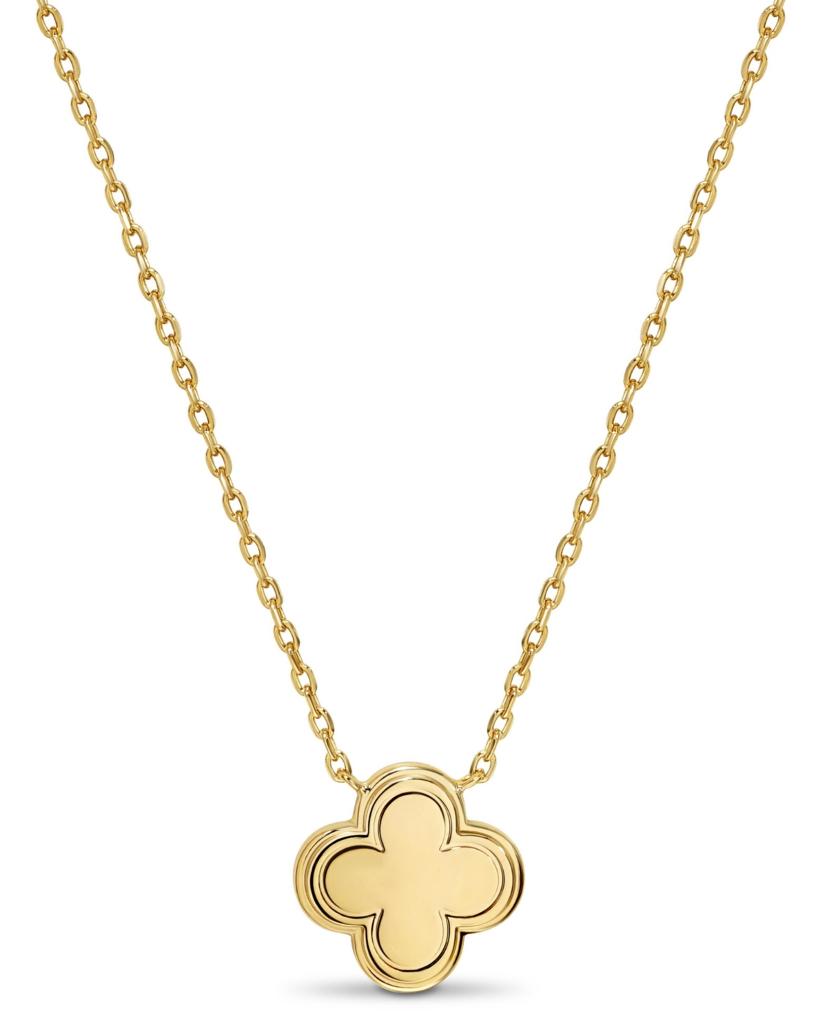 Click here for Devata Contour-lined Clover Necklace in Gold Plate... prices
