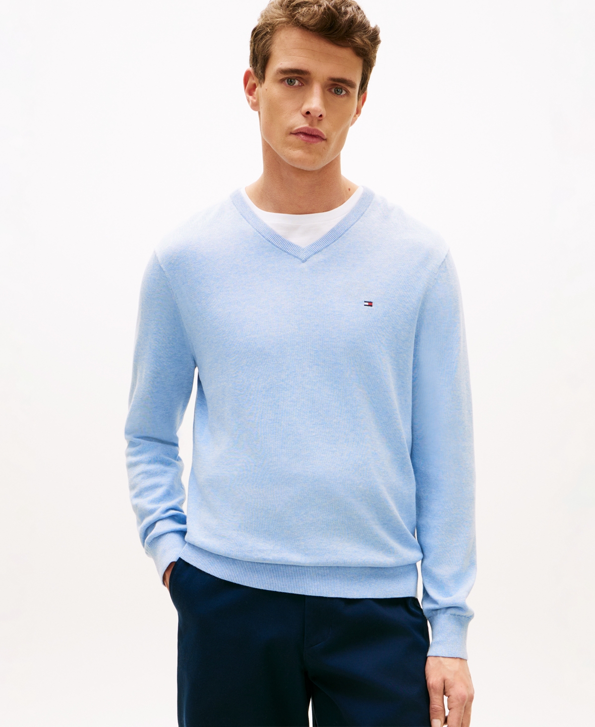Click here for Tommy Hilfiger Mens Essential Solid V-Neck Sweater... prices