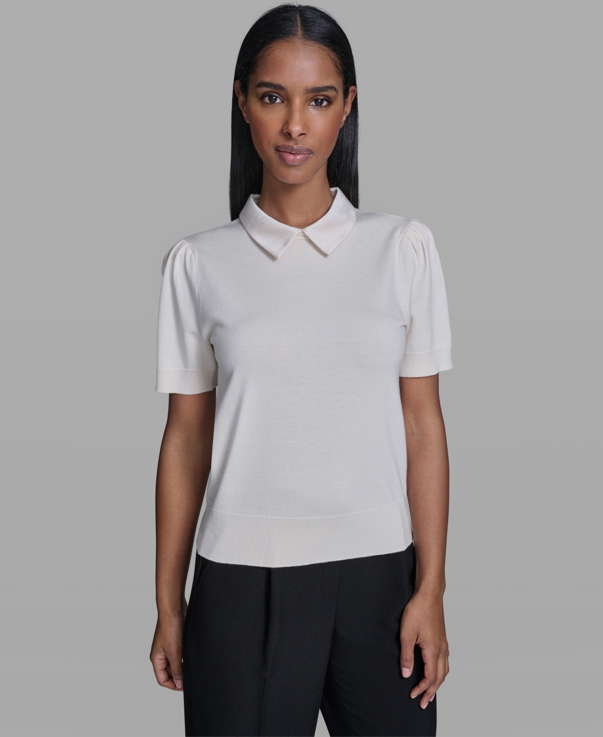 Click here for Karl Lagerfeld Paris Womens Collared Sweater - Bis... prices