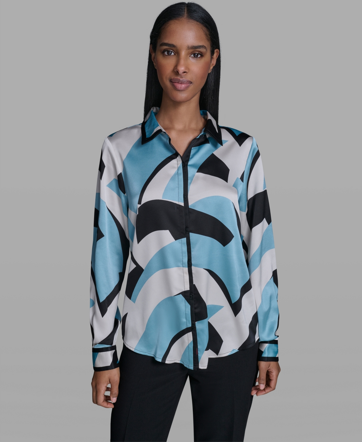 Click here for Karl Lagerfeld Paris Womens Collared Button-Down T... prices